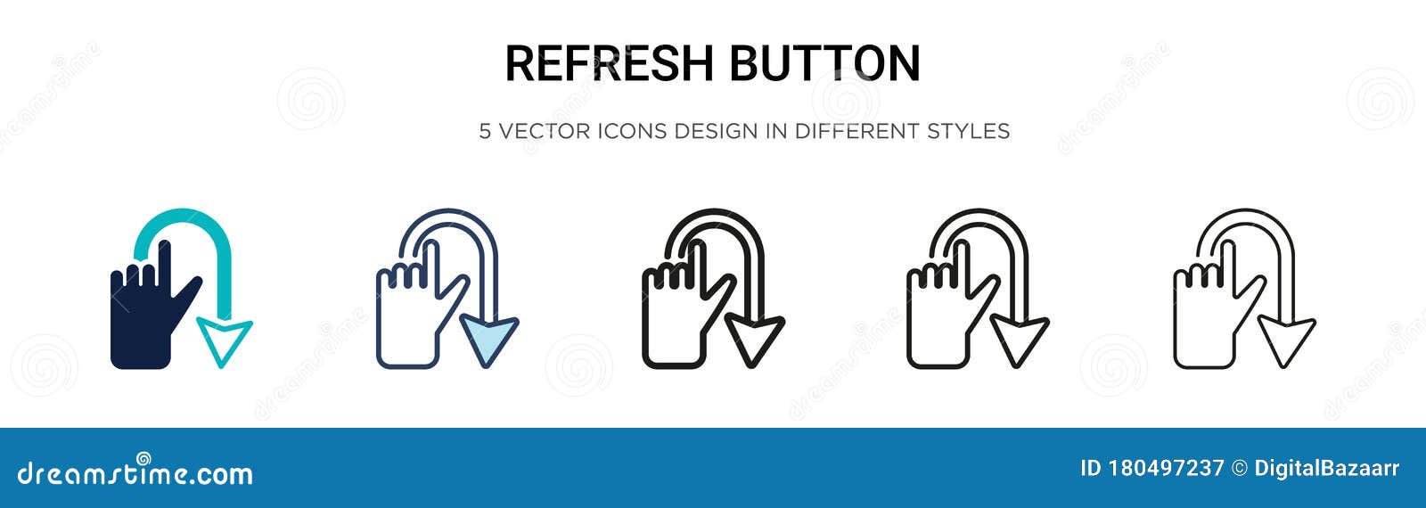 Refresh Button Icon in Filled, Thin Line, Outline and Stroke Style ...