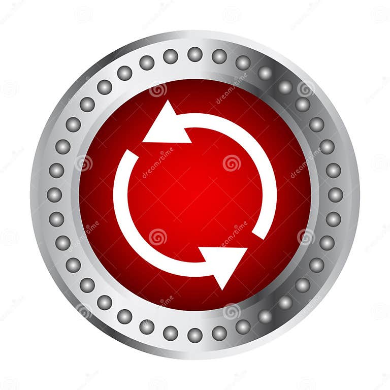 Refresh Button, Refreshing Badge, Restart Button, Reboot Sign ...