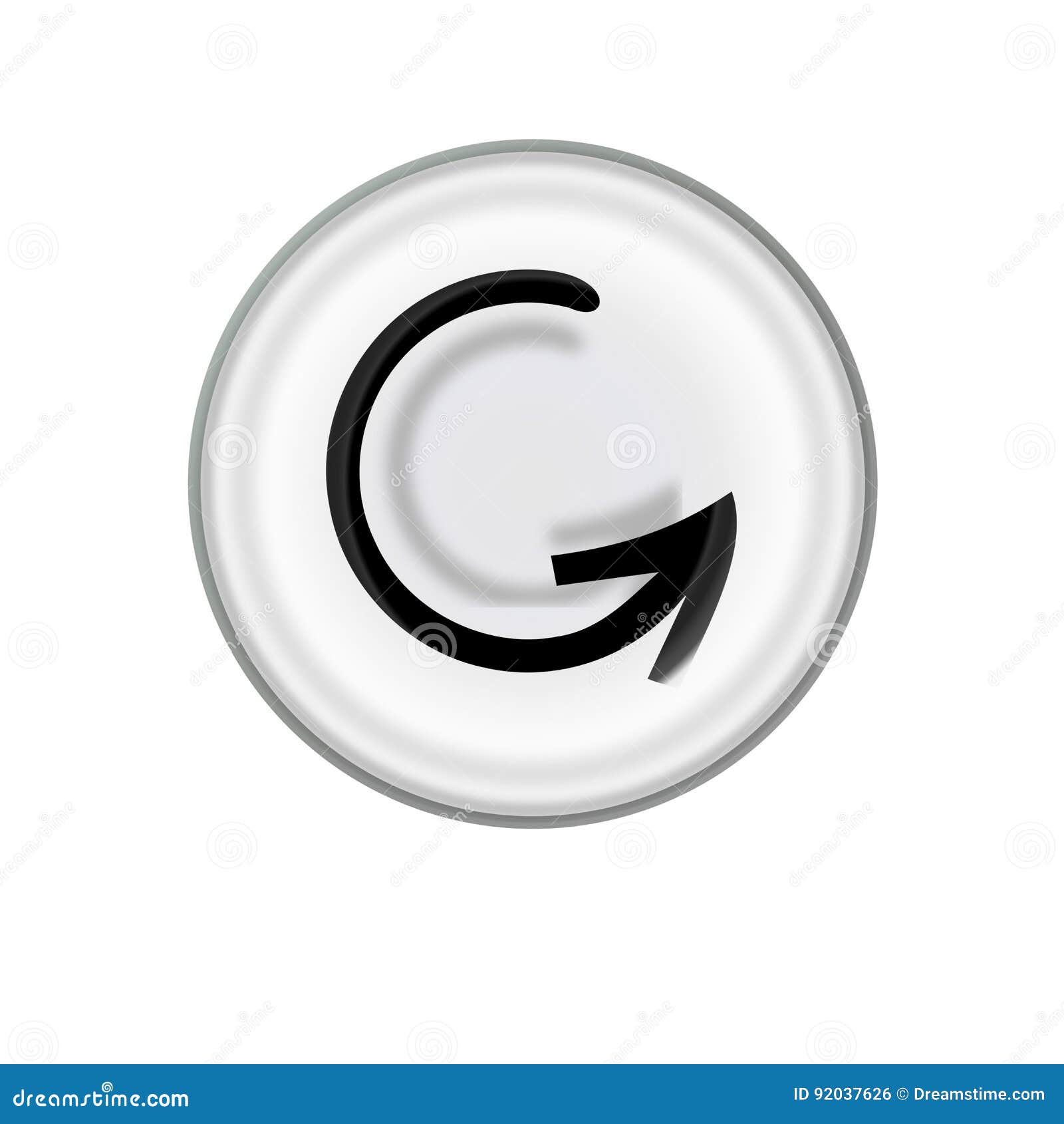 Restart Icon On White Background. Restart Sign. Flat Style Cartoon ...