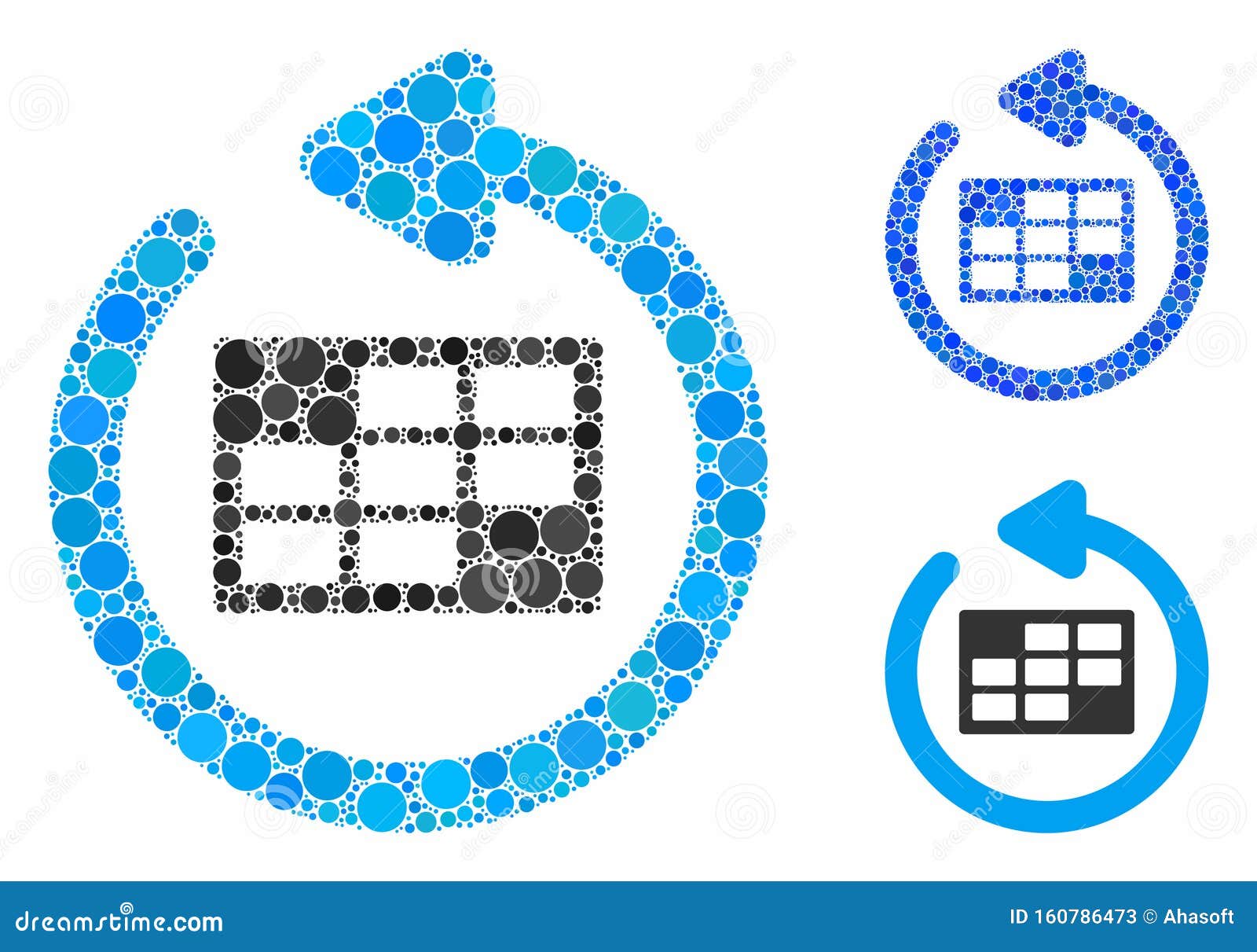 Refresh Calendar Table Composition Icon of Spheric Items Stock Vector ...