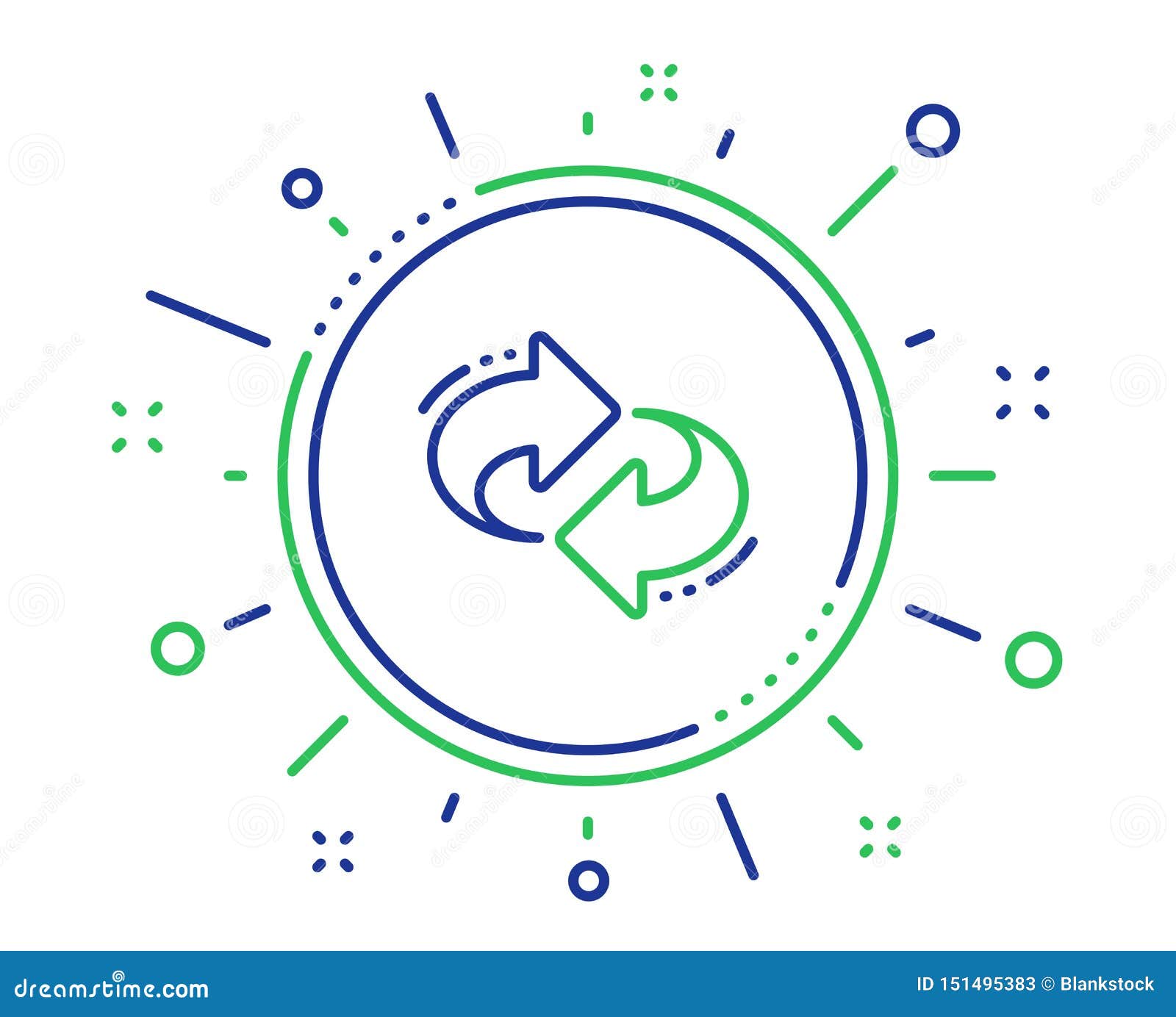 Refresh, Change Arrow Line Icon. Rotation Arrowhead. Vector Stock Vector - Illustration of ...