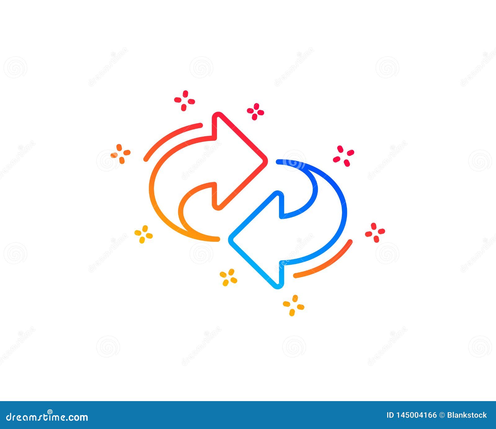 Refresh, Change Arrow Line Icon. Rotation Arrowhead. Vector Stock ...