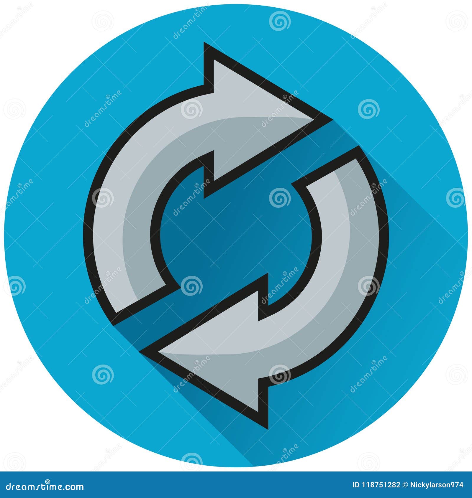 Refresh Circle Blue Icon Concept Stock Vector - Illustration of white ...