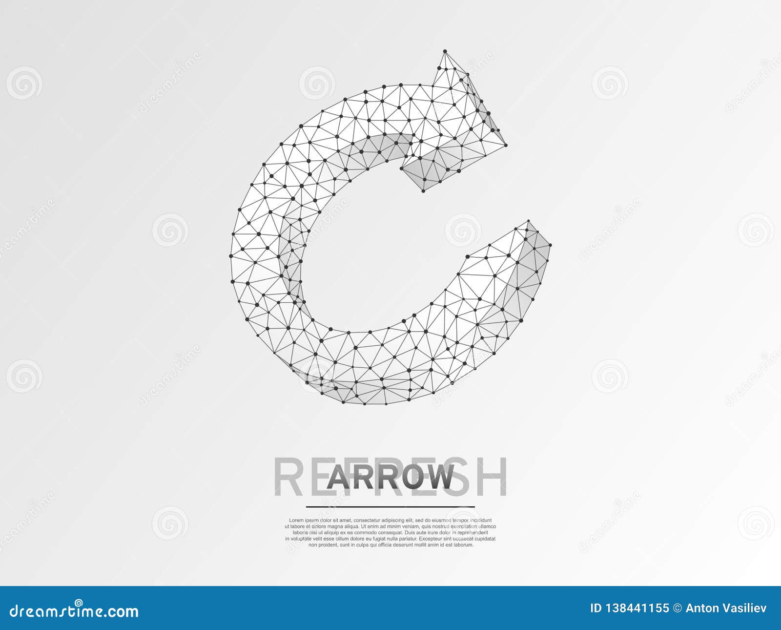 Refresh Circular Arrow Symbol. Wireframe Digital 3d Vector Origami ...