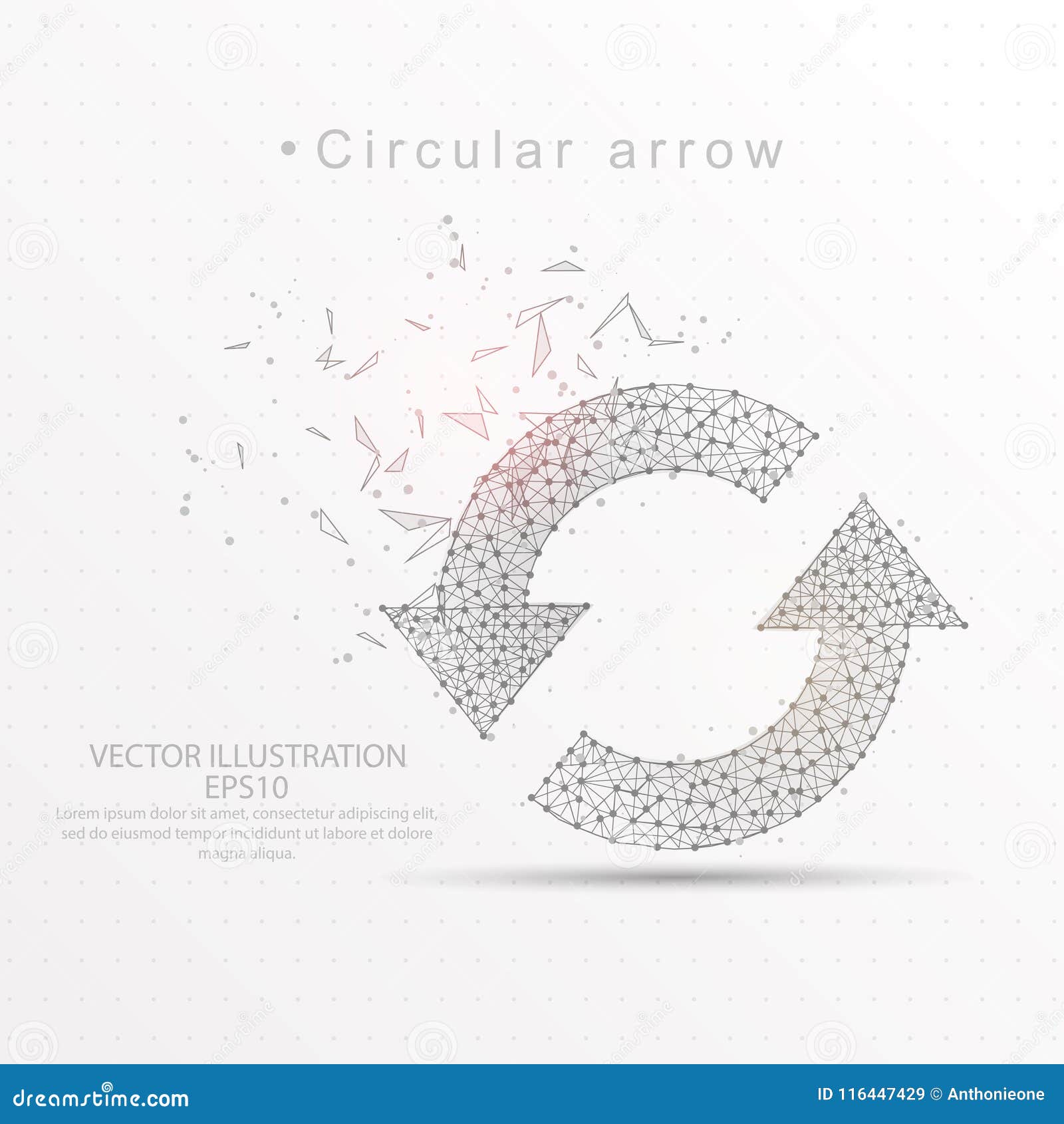 Refresh Circular Arrow Symbol. Wireframe Digital 3d Vector Origami ...