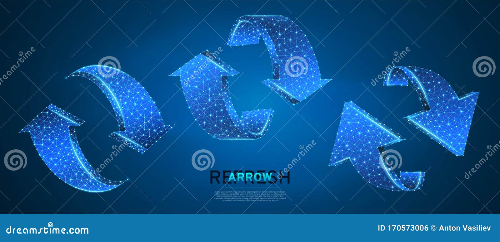 Refresh Circular Arrow Symbol. Wireframe Digital 3d Vector Origami ...
