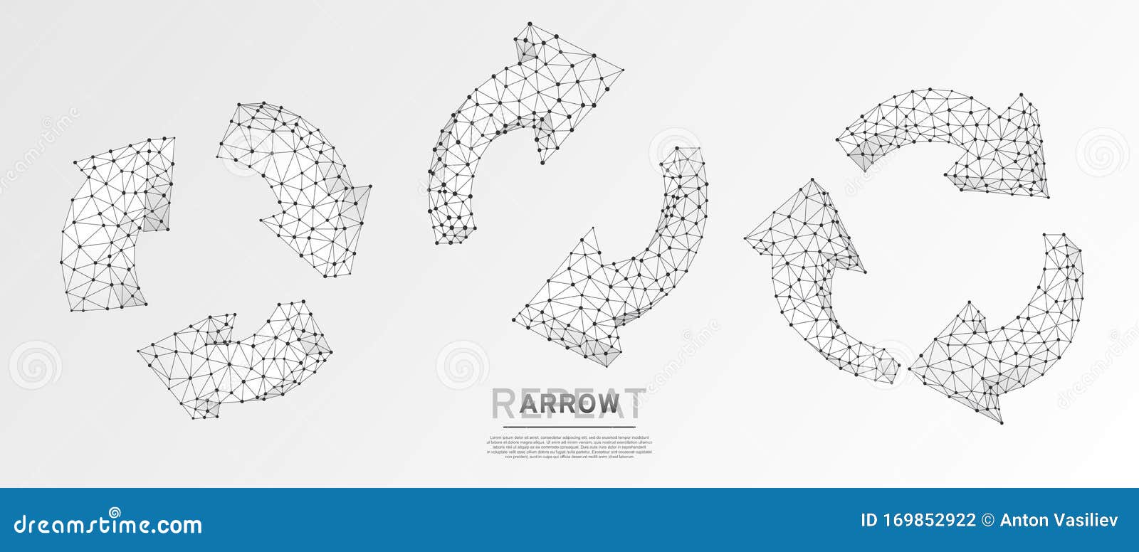 Refresh Circular Arrow Symbol. Wireframe Digital 3d Vector Origami ...