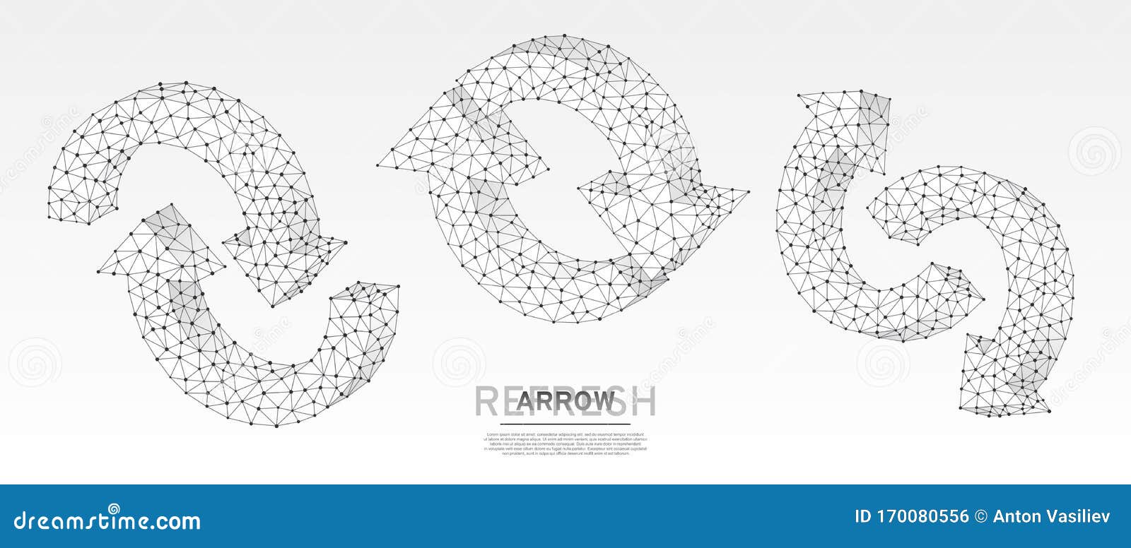 Refresh Circular Arrow Symbol. Wireframe Digital 3d Vector Origami ...