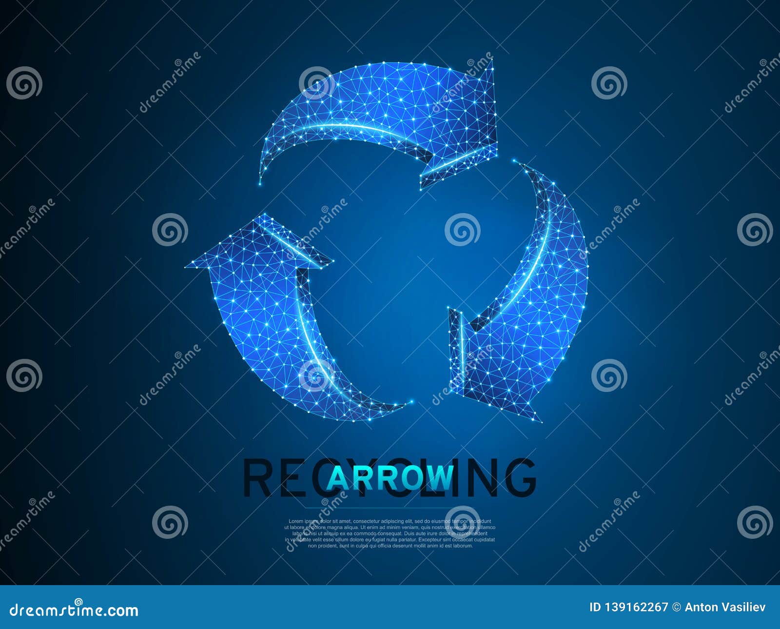 Refresh Circular Arrow Symbol. Wireframe Digital 3d Vector Origami ...
