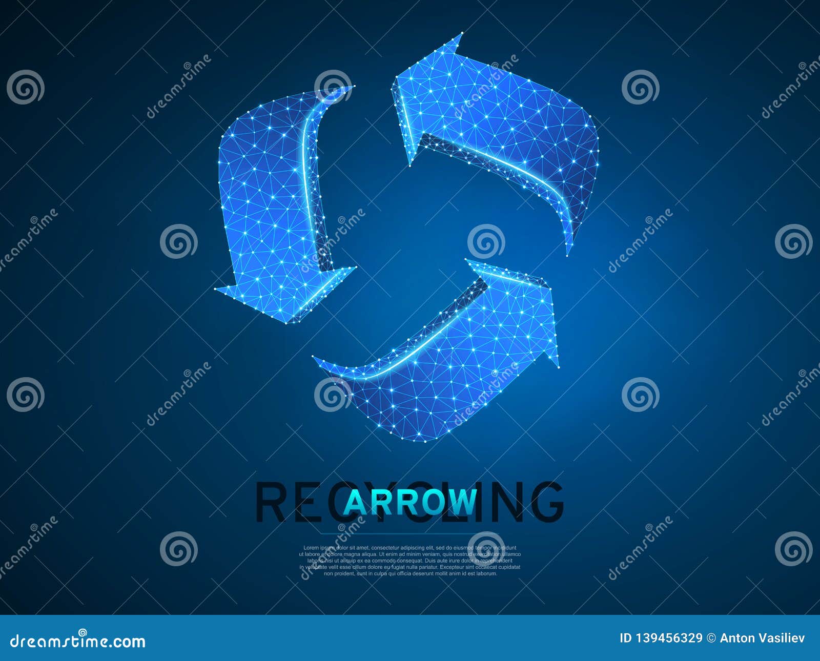 Refresh Circular Arrow Symbol. Wireframe Digital 3d Vector Origami ...