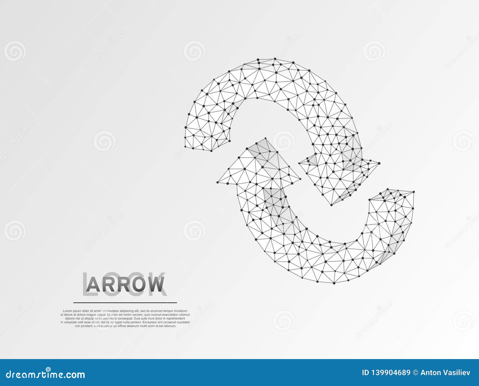 Refresh Circular Arrows Symbol. Wireframe Digital Vector Origami ...