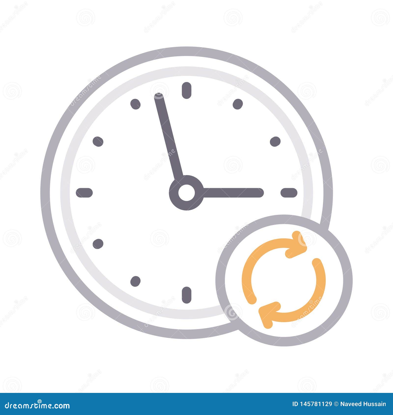 Refresh Clock Thin Color Line Vector Icon Stock Vector - Illustration ...