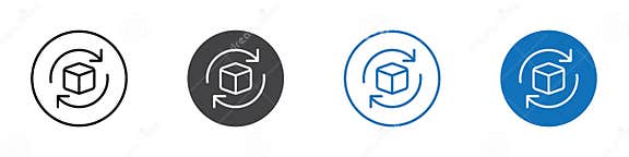 Refresh Cube Icon Flat Editable Icon Mark Set Stock Vector ...