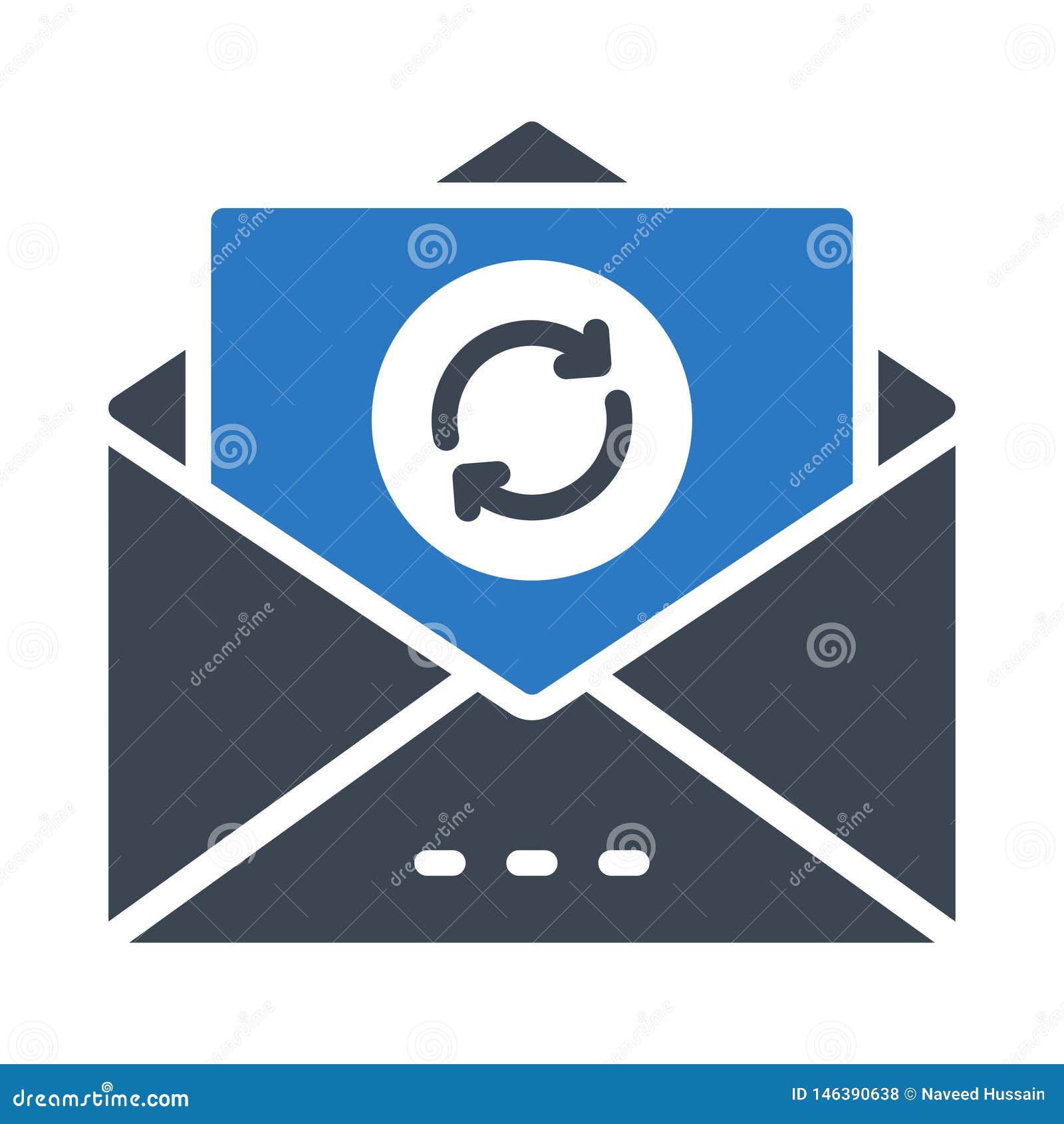 Refresh Email Glyph Color Vector Icon Stock Illustration - Illustration ...