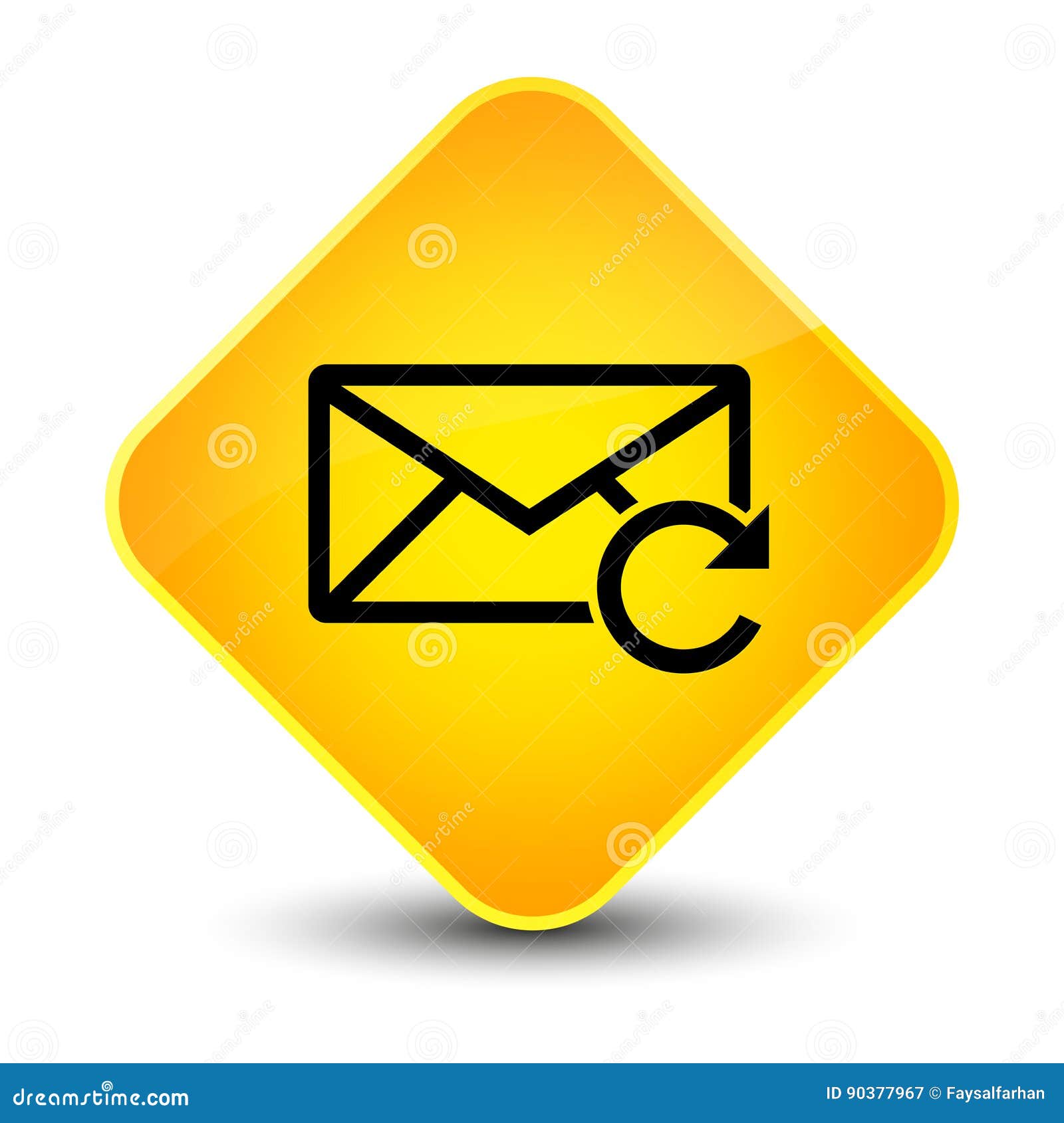Refresh Email Icon Elegant Yellow Diamond Button Stock Illustration ...