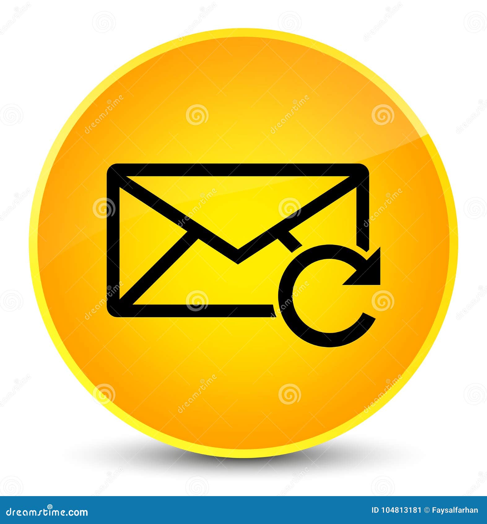 Refresh Email Icon Elegant Yellow Round Button Stock Illustration ...