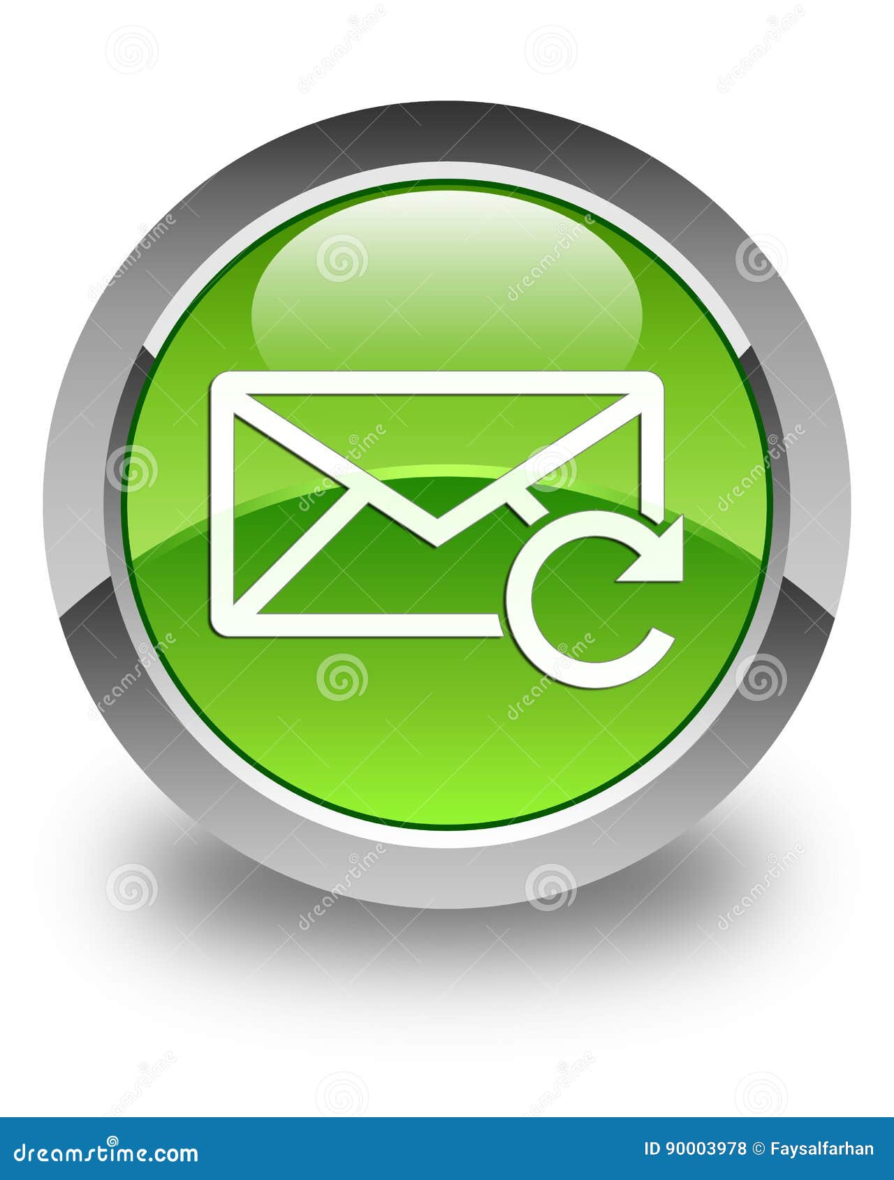 Refresh Email Icon Glossy Green Round Button Stock Illustration ...