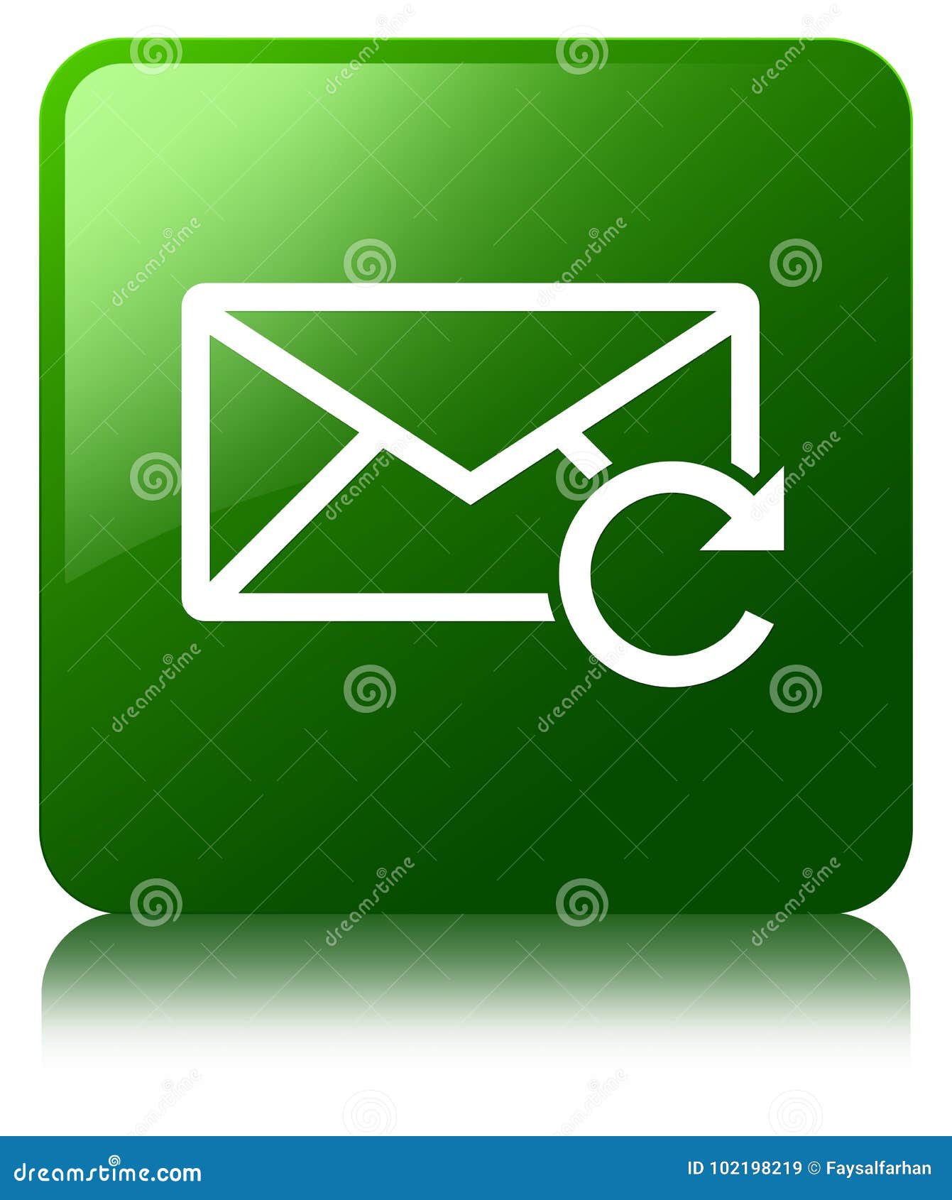 Refresh Email Icon Green Square Button Stock Illustration ...