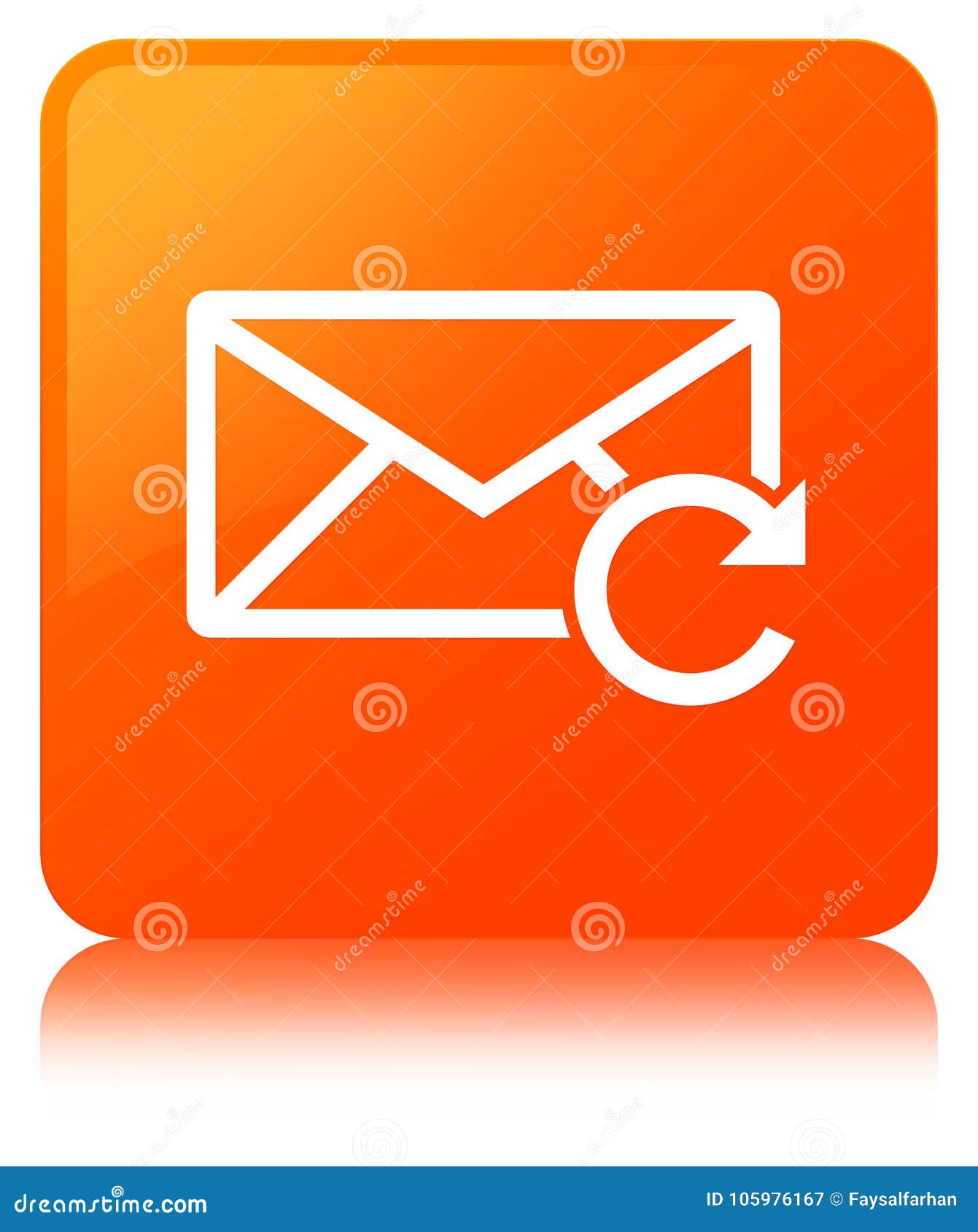 Refresh Email Icon Orange Square Button Stock Illustration ...