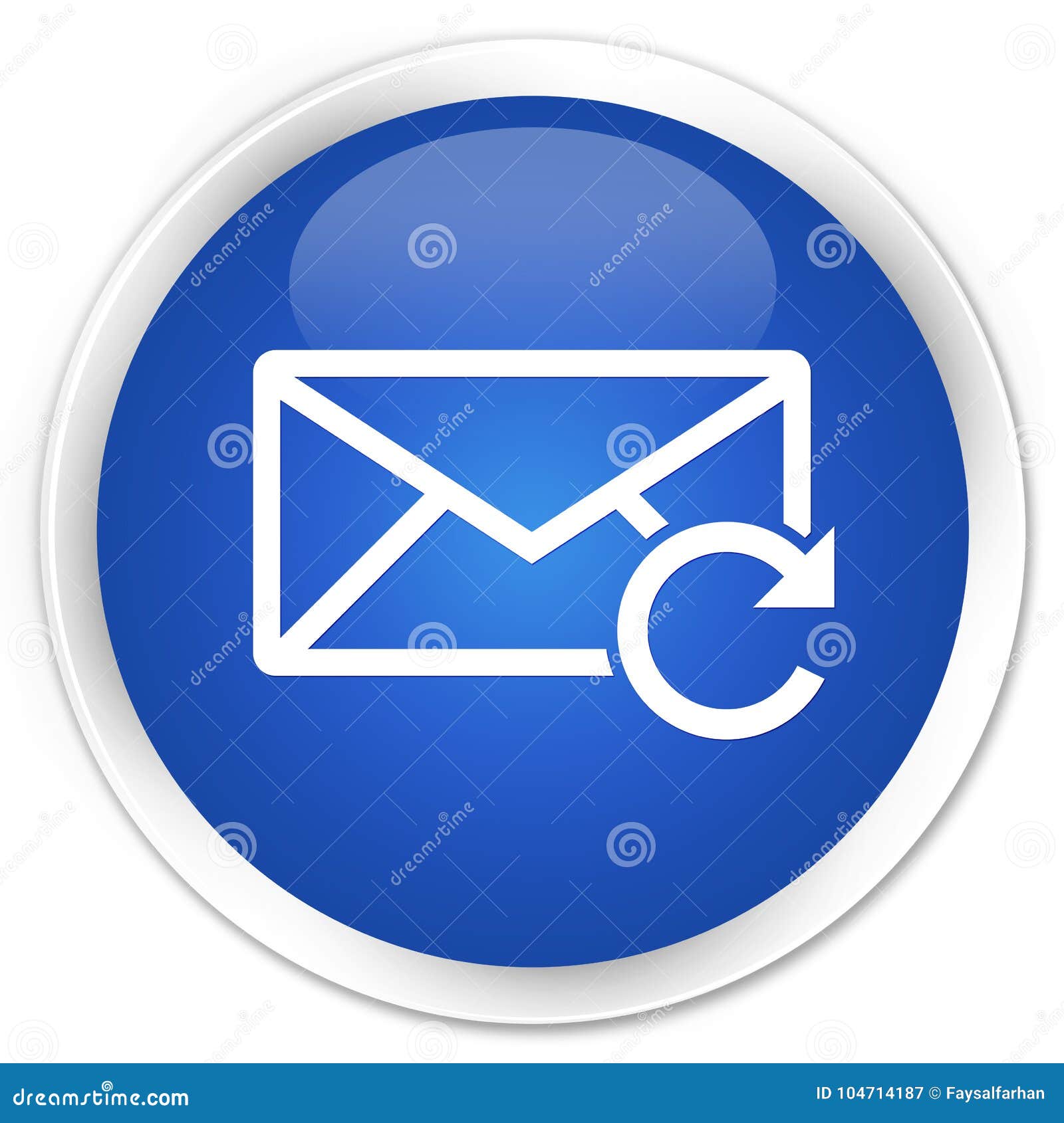 Refresh Email Icon Premium Blue Round Button Stock Illustration ...