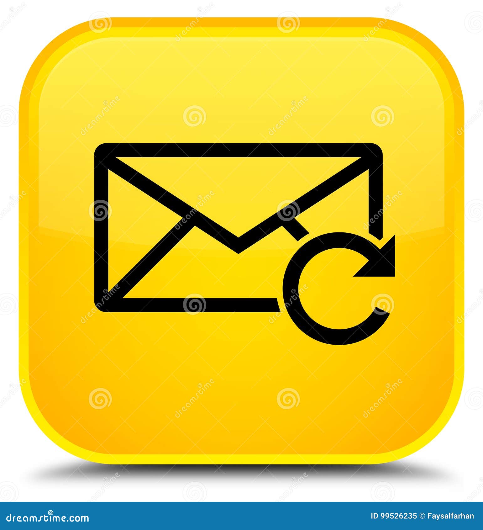 Refresh Email Icon Special Yellow Square Button Stock Illustration ...