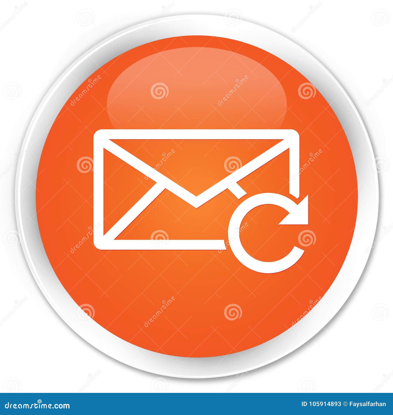 Refresh Email Icon Premium Orange Round Button Stock Illustration ...