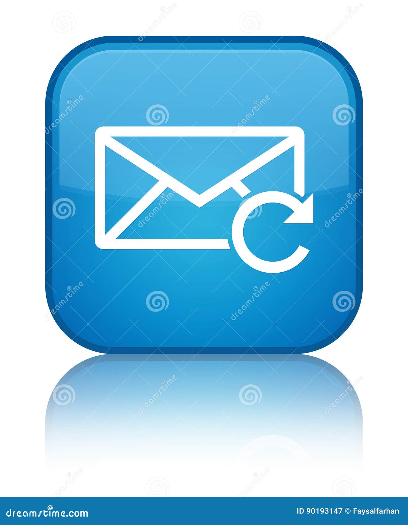 Refresh Email Icon Special Cyan Blue Square Button Stock Illustration ...