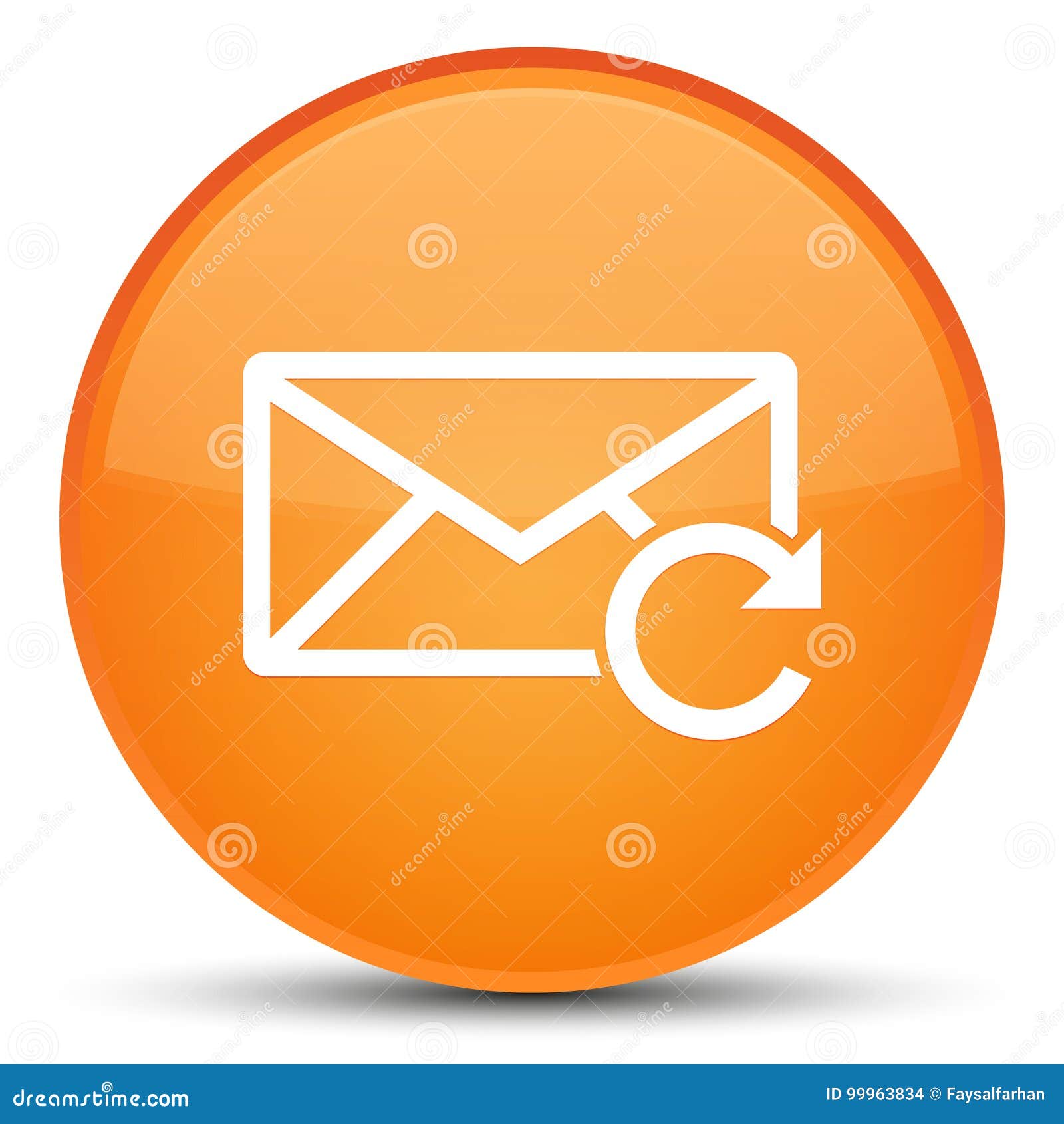 Refresh Email Icon Special Orange Round Button Stock Illustration ...