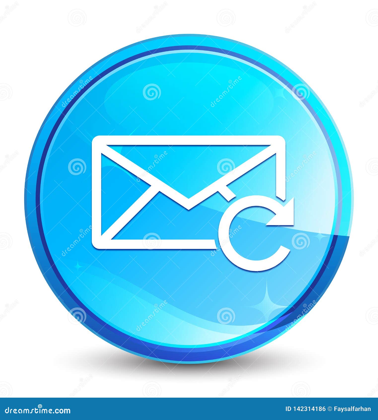 Refresh Email Icon Splash Natural Blue Round Button Stock Vector ...