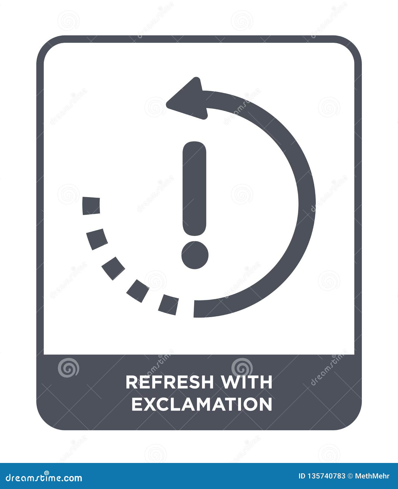 Refresh with Exclamation Icon in Trendy Design Style. Refresh with ...