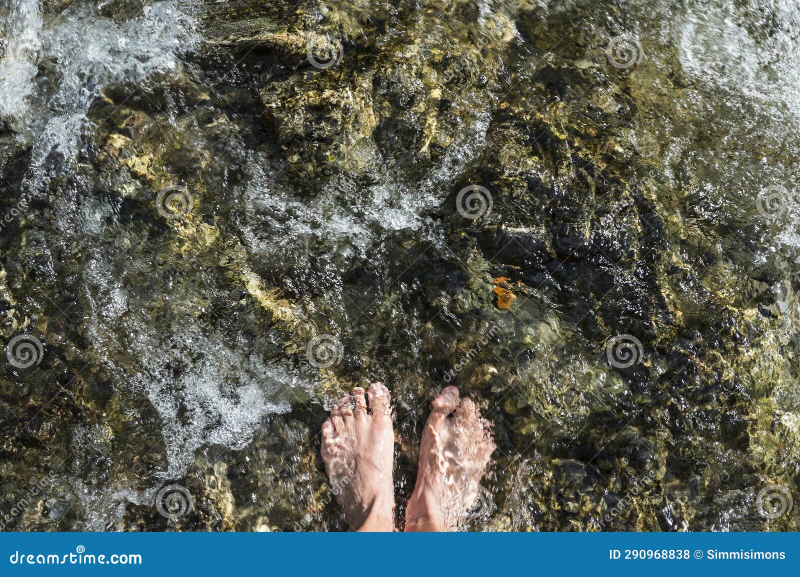Refresh Feet in Mountain Stream Stock Photo - Image of stream ...