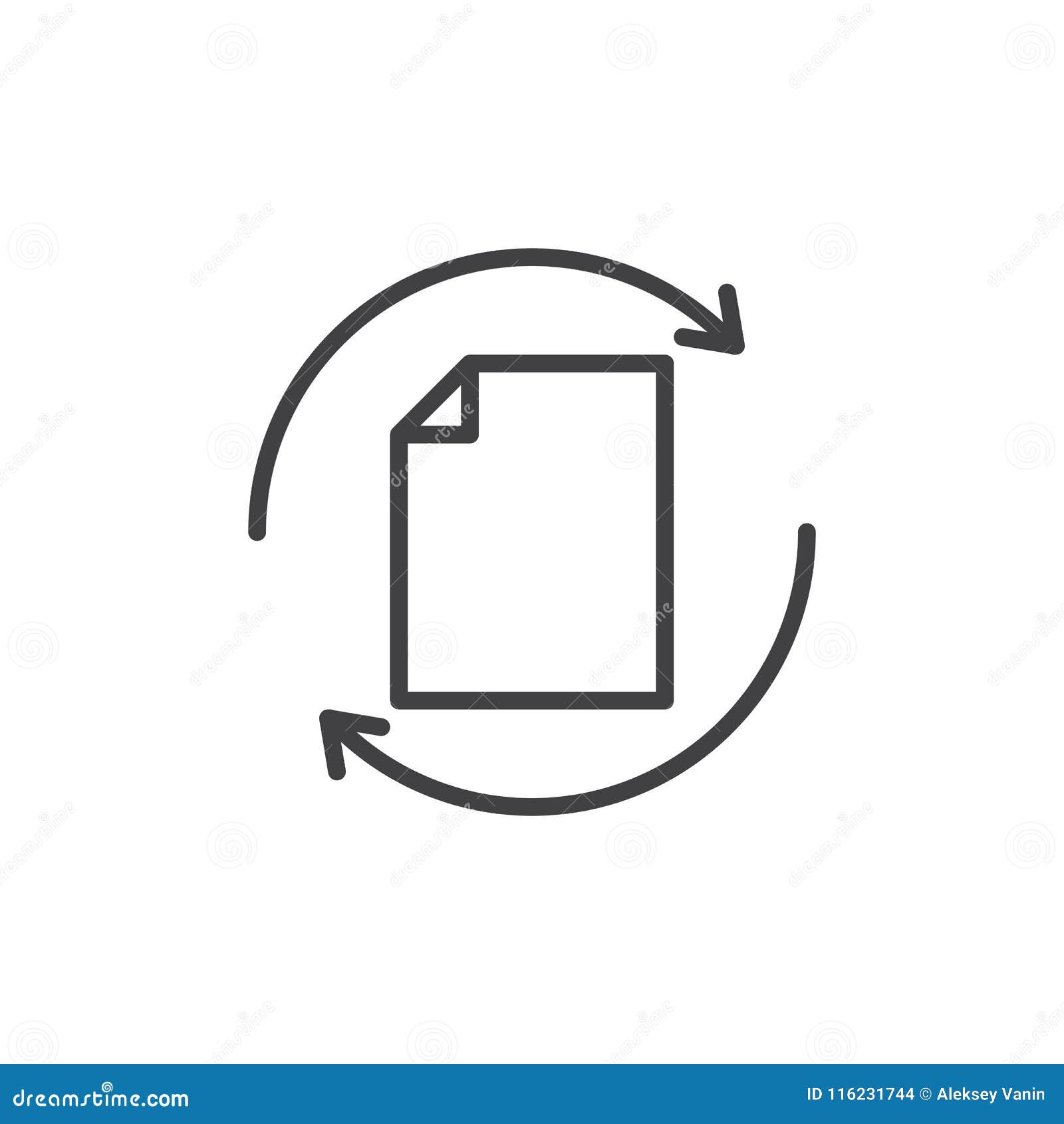 Refresh file outline icon stock vector. Illustration of pixel - 116231744