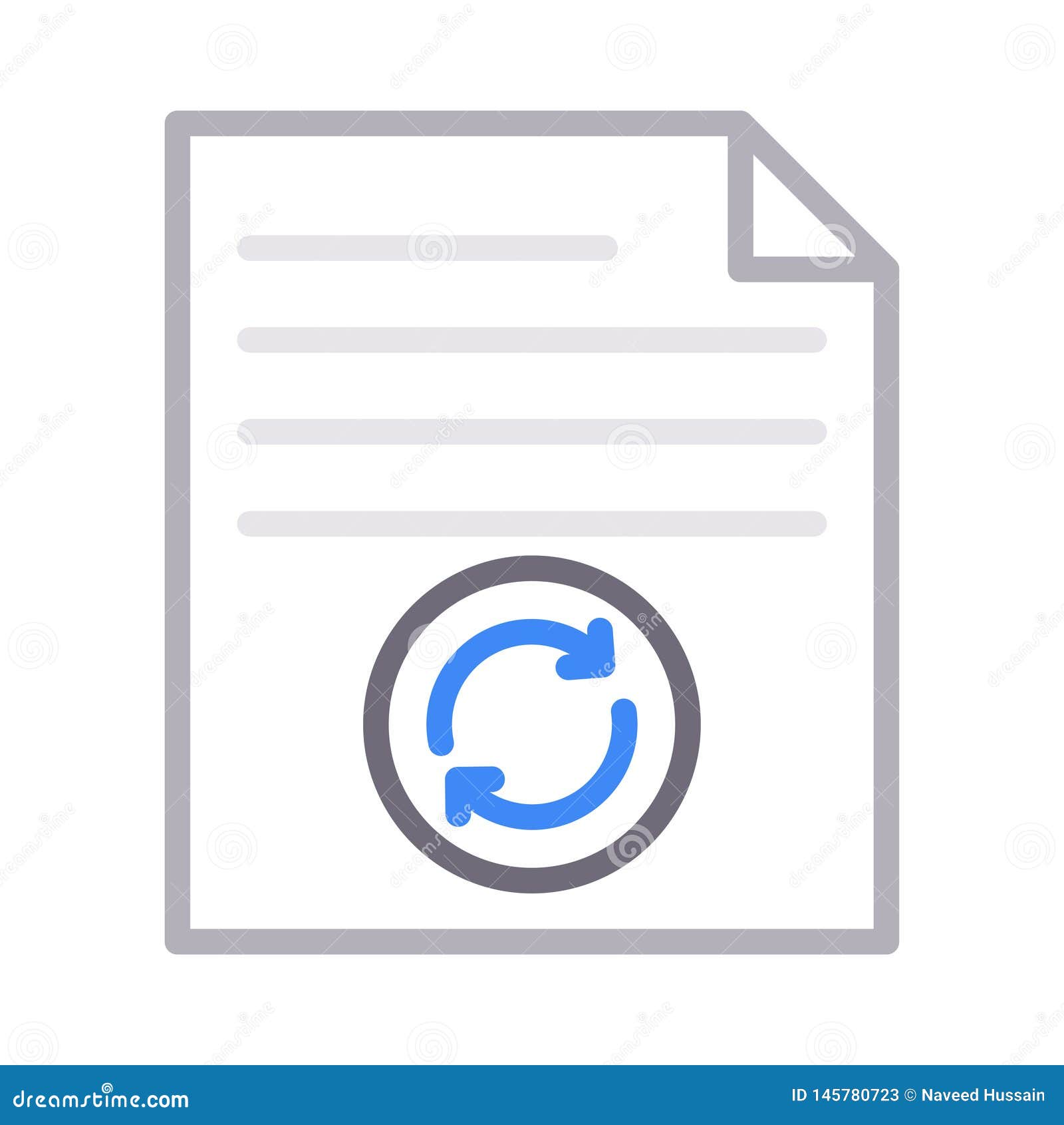 Refresh File Thin Color Line Vector Icon Stock Illustration ...