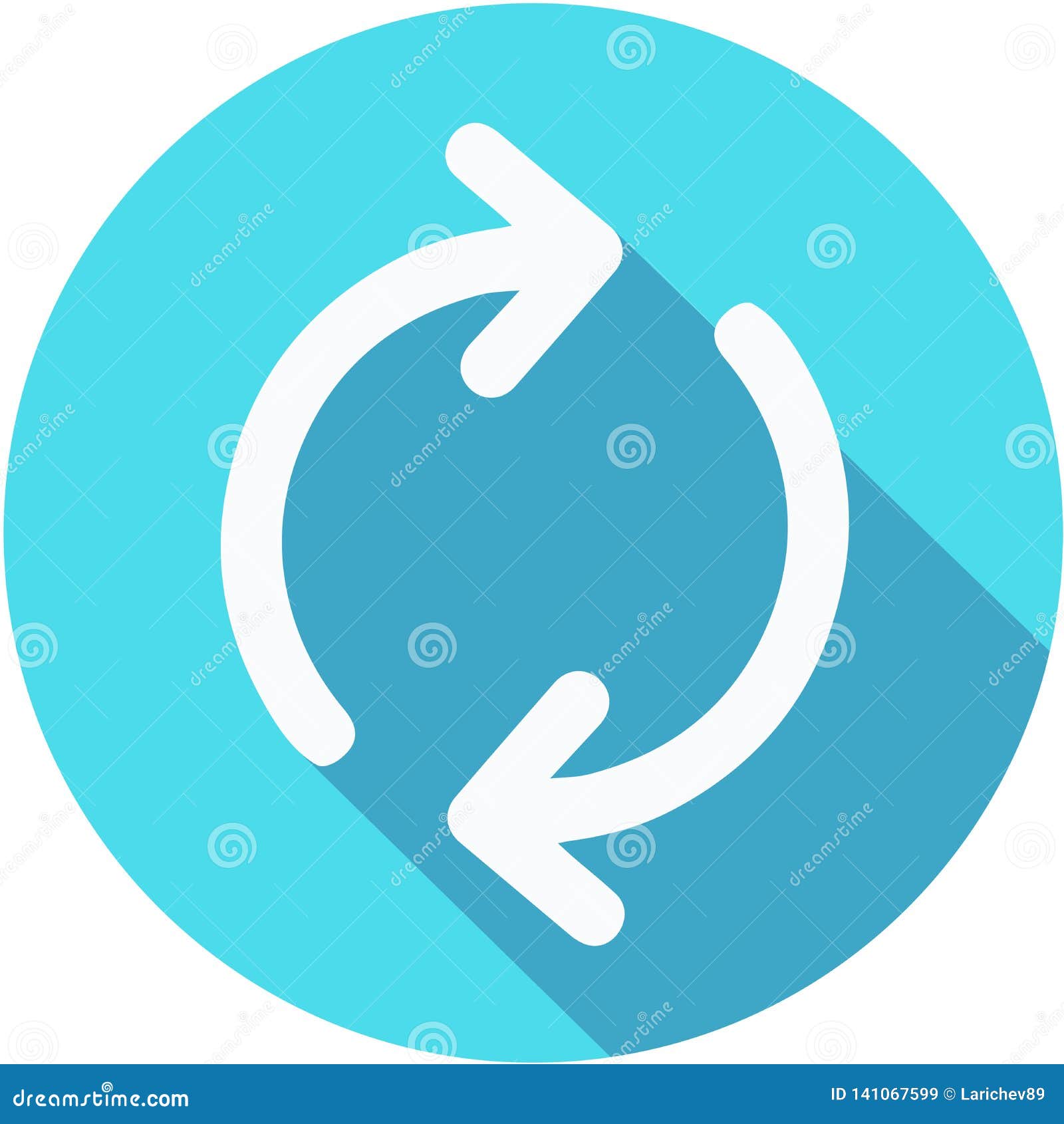 Refresh Flat Icon. Icon Vector with Long Shadow Stock Illustration ...
