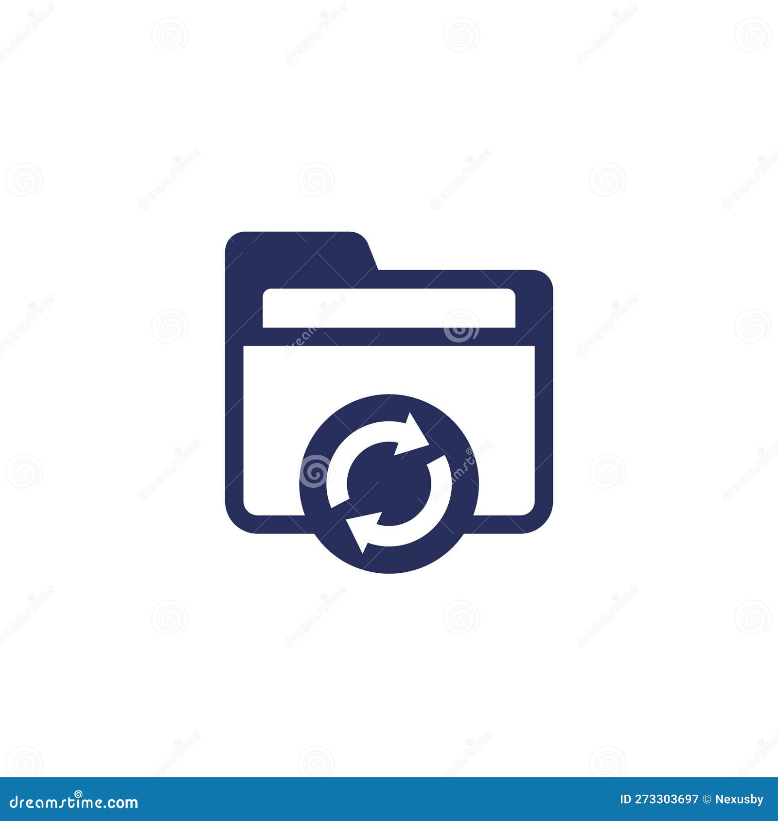 Refresh Folder Icon on White Stock Vector - Illustration of restart ...