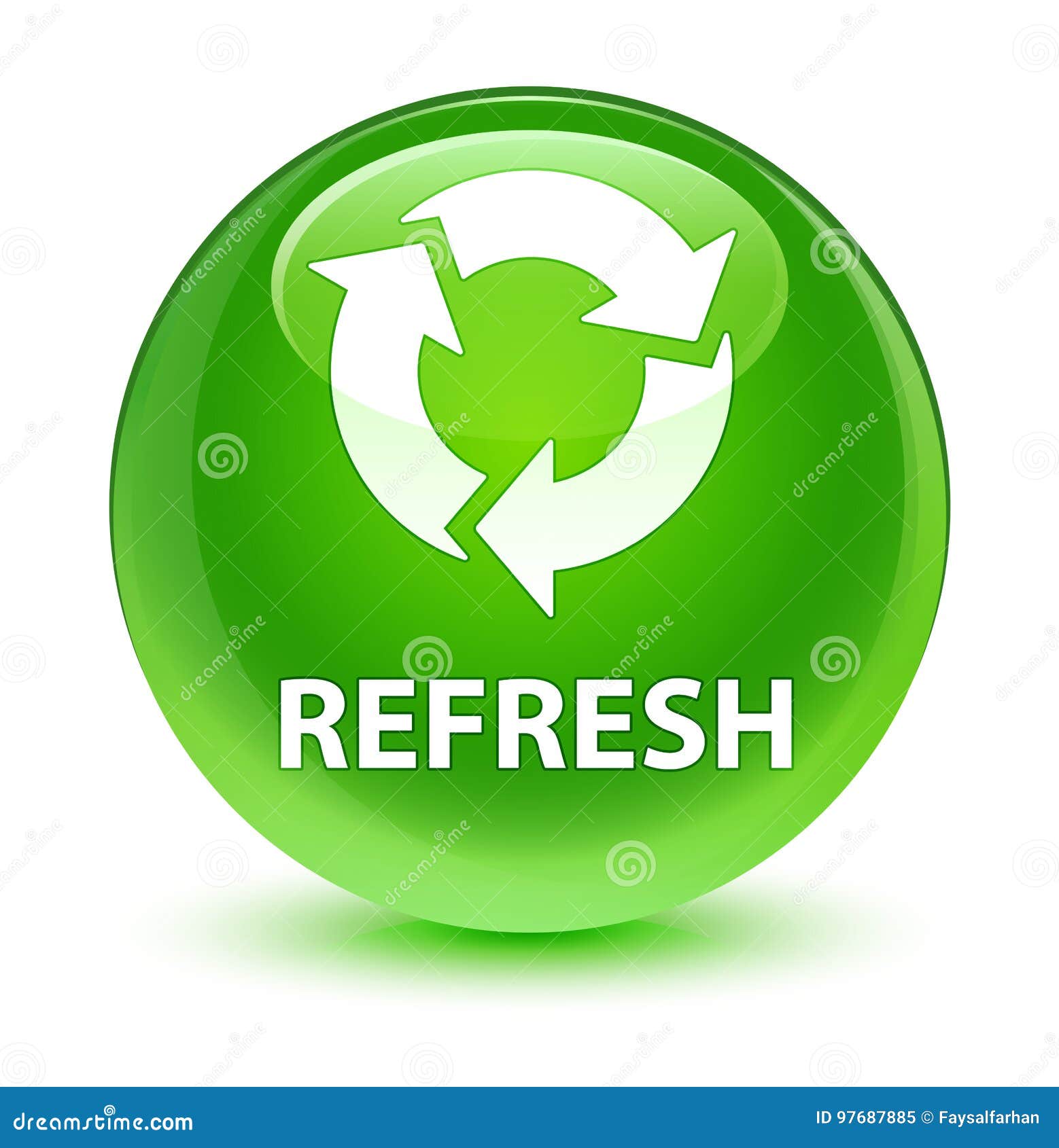 Refresh Glassy Green Round Button Stock Illustration - Illustration of ...