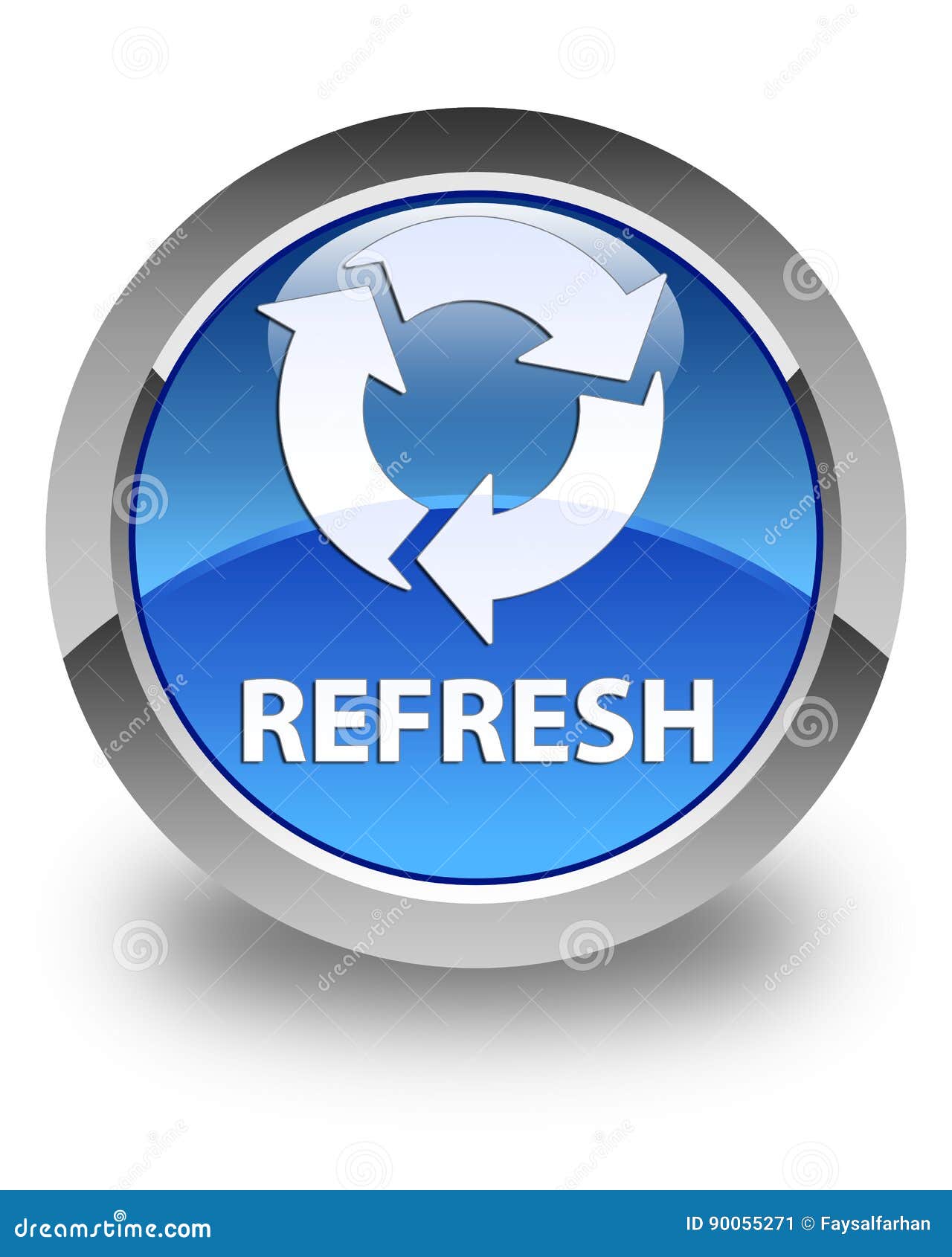 Refresh Glossy Blue Round Button Stock Illustration - Illustration of ...