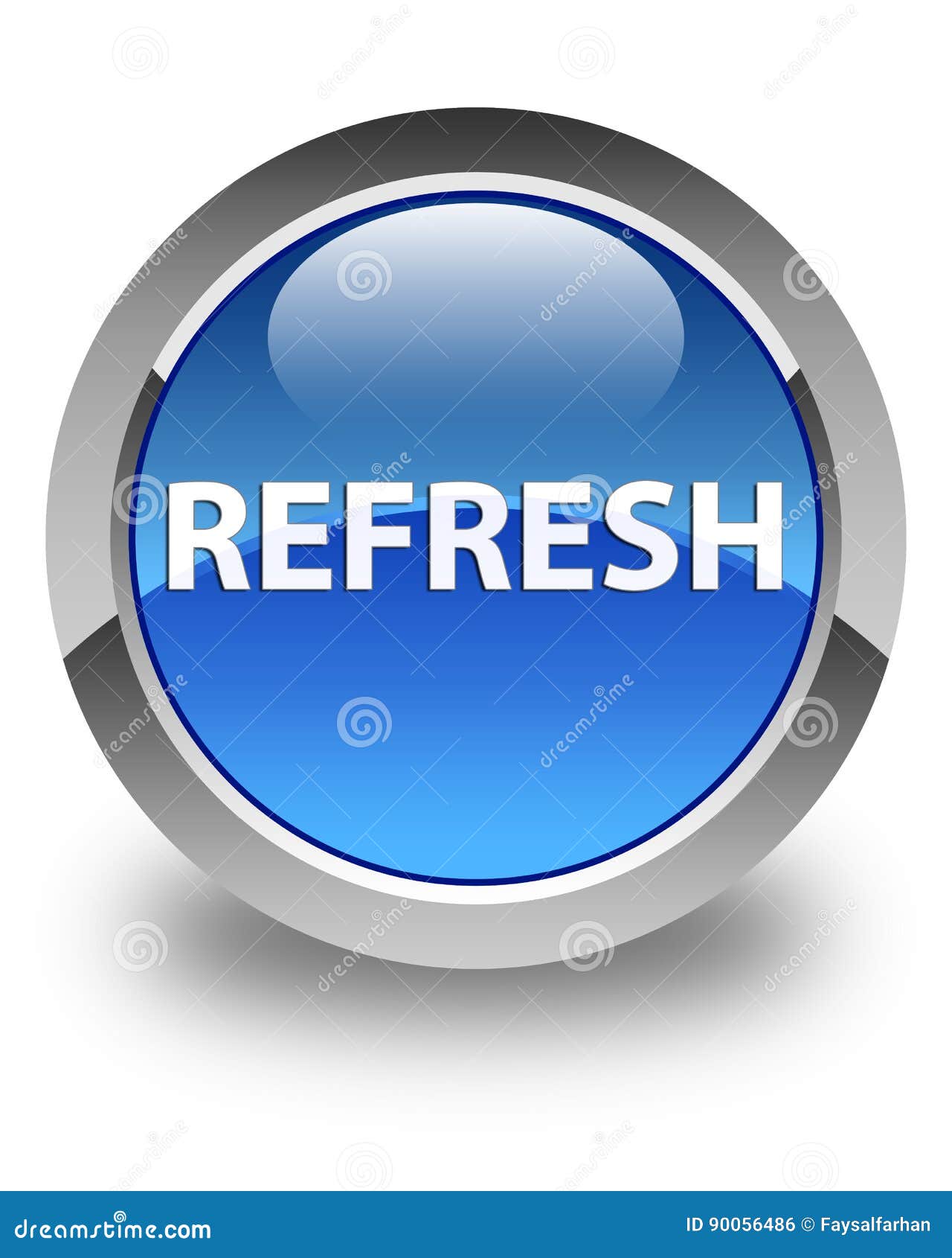 Refresh Glossy Blue Round Button Stock Illustration - Illustration of ...