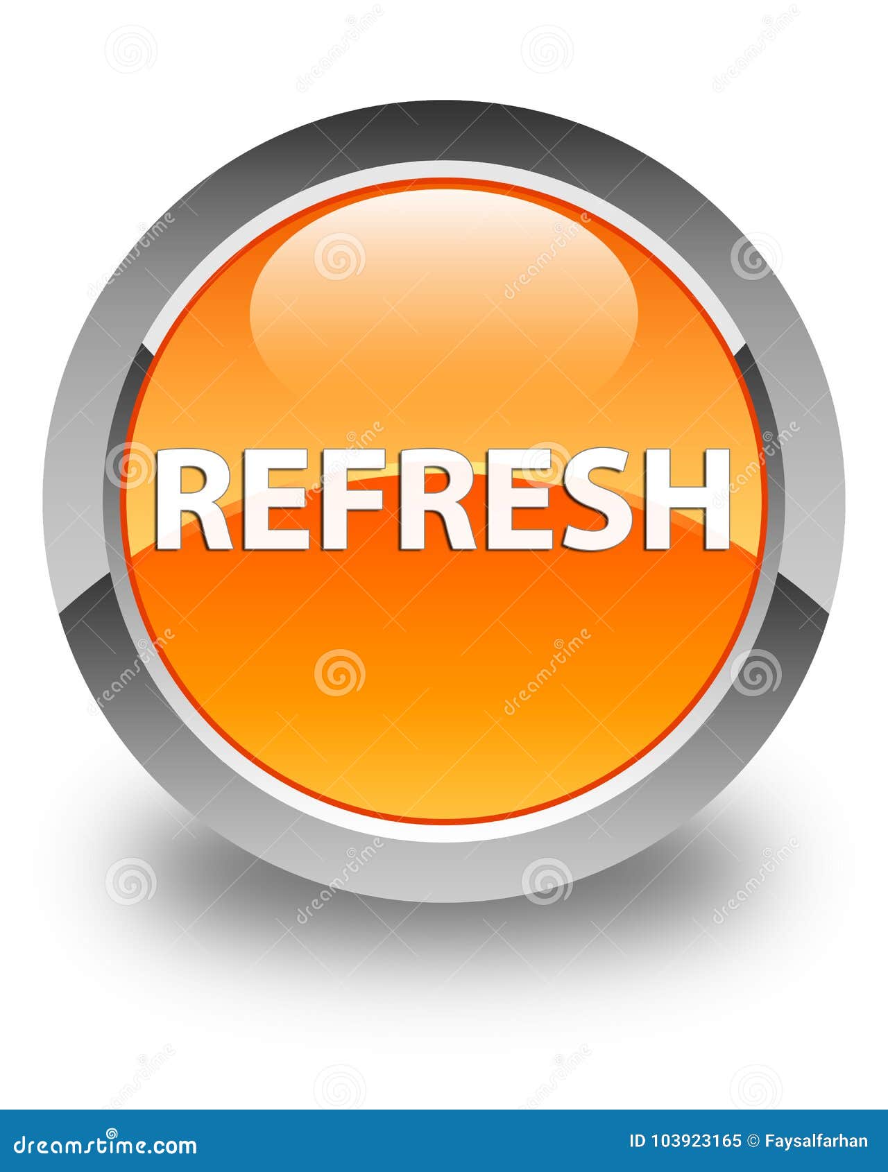 Refresh Glossy Orange Round Button Stock Illustration - Illustration of ...