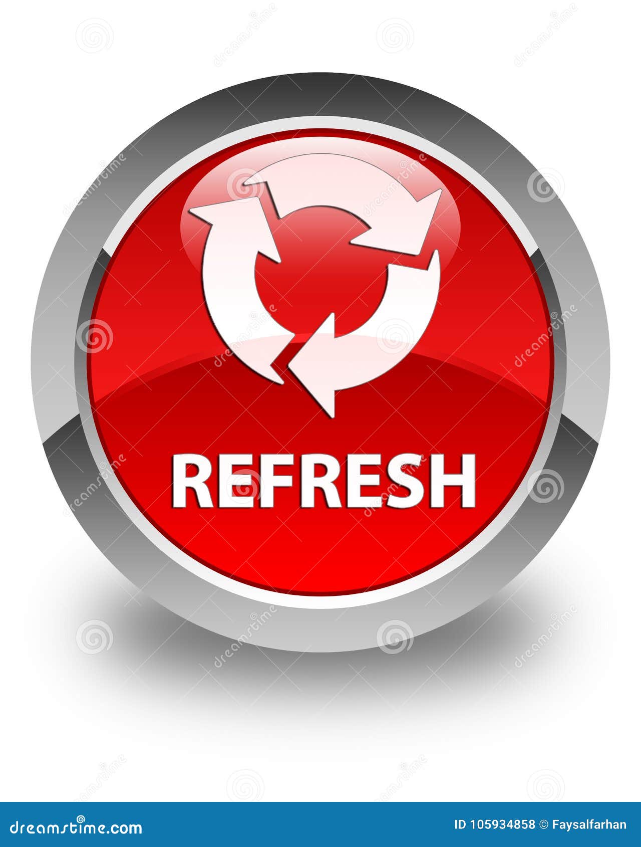 Refresh Glossy Red Round Button Stock Illustration - Illustration of ...