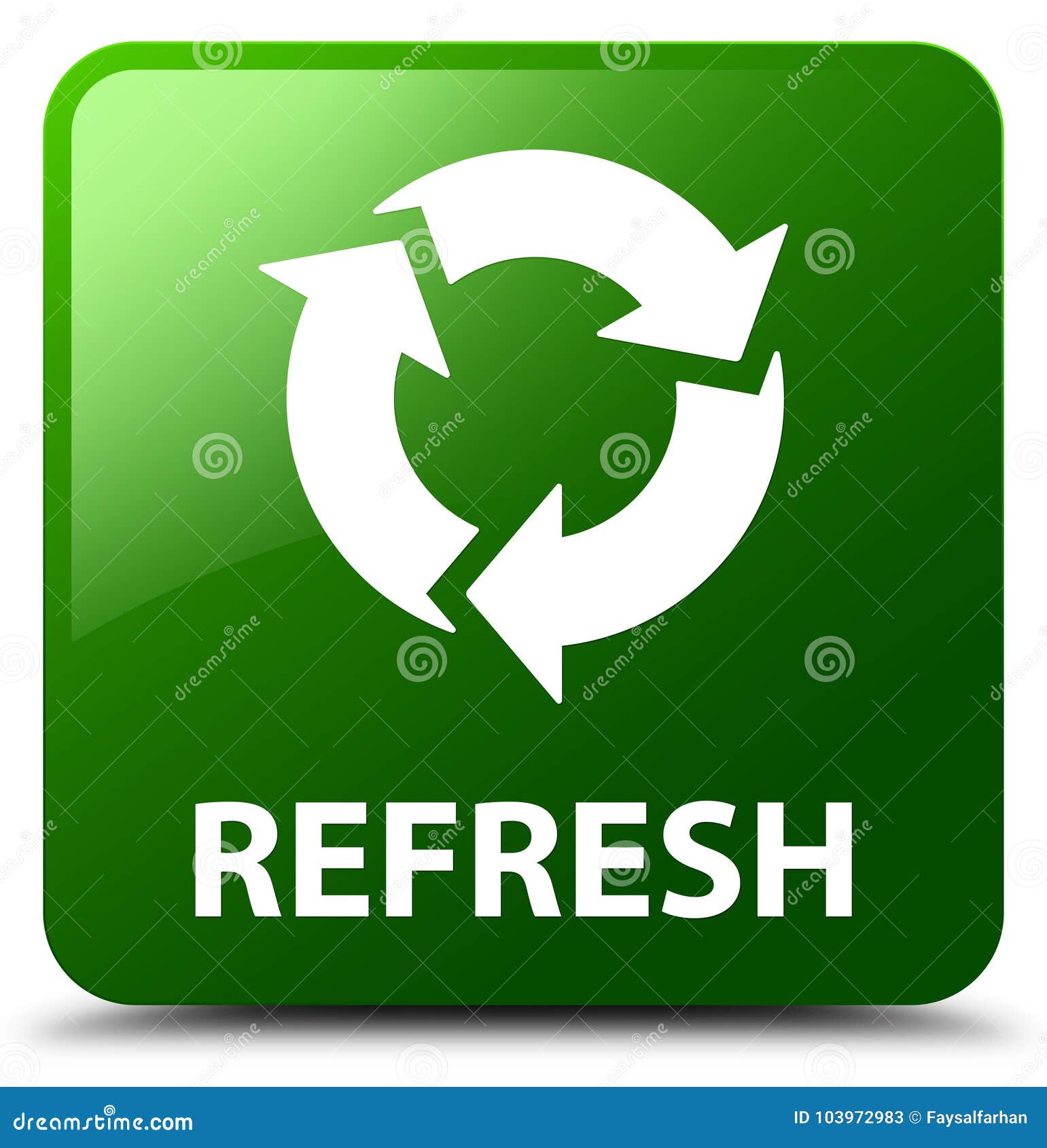Refresh Green Square Button Stock Illustration - Illustration of sync ...