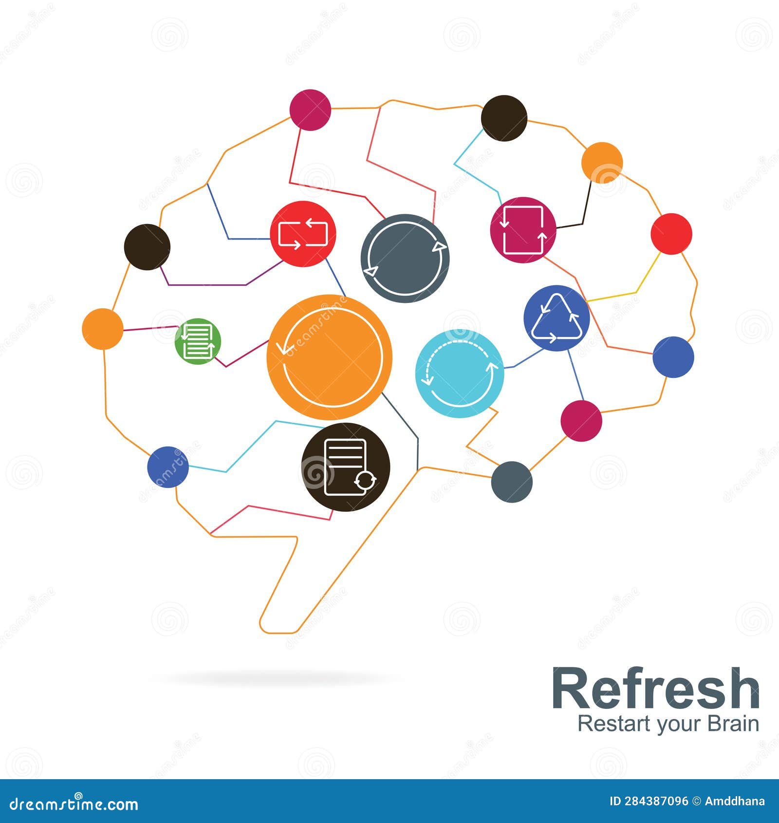 Refresh Human Brain Concept To Restart Stock Vector - Illustration of ...