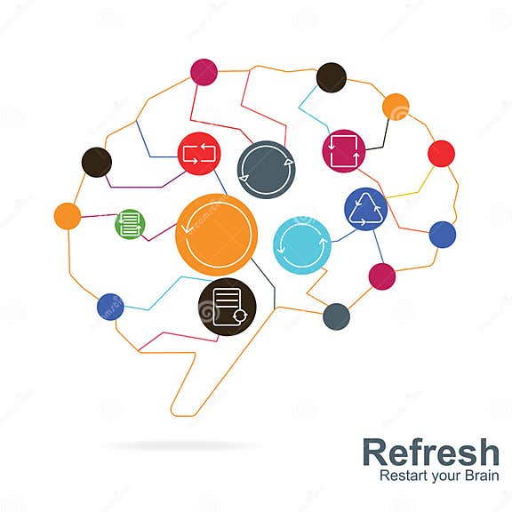 Refresh Human Brain Concept To Restart Stock Vector - Illustration of ...