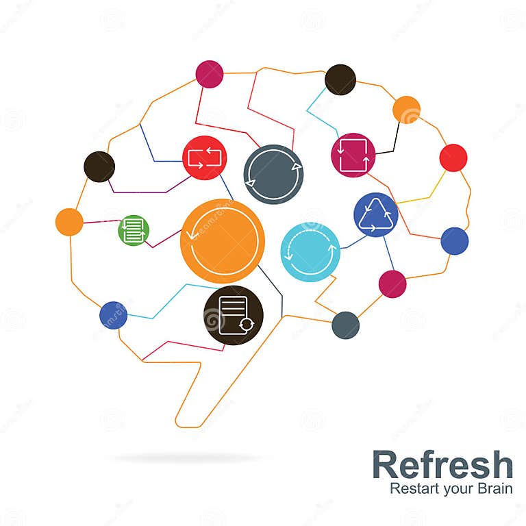 Refresh Human Brain Concept To Restart Stock Vector - Illustration of ...