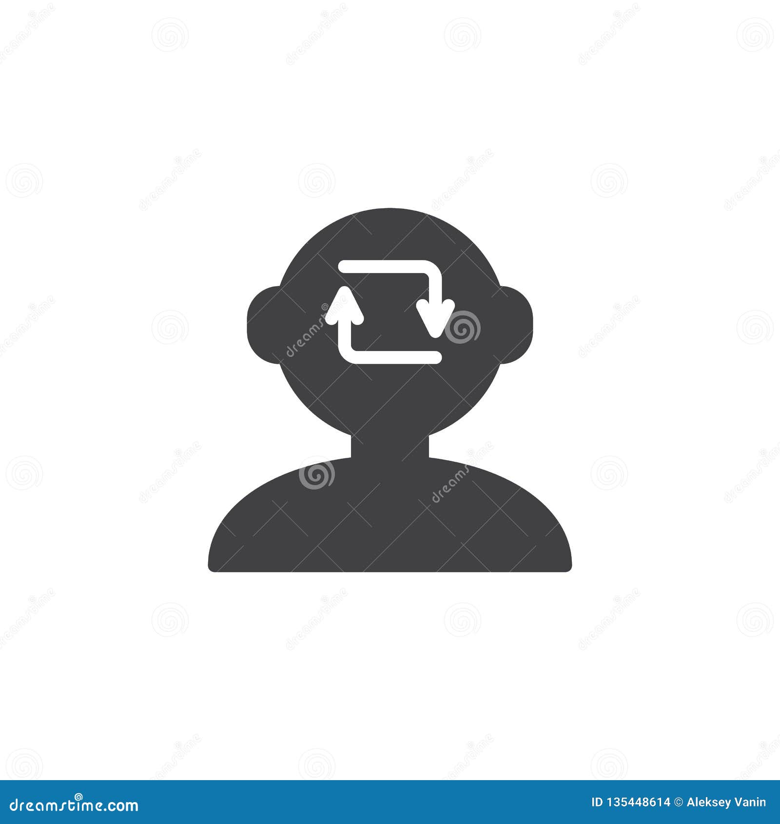 Refresh Human Mind Vector Icon Stock Vector - Illustration of mind ...