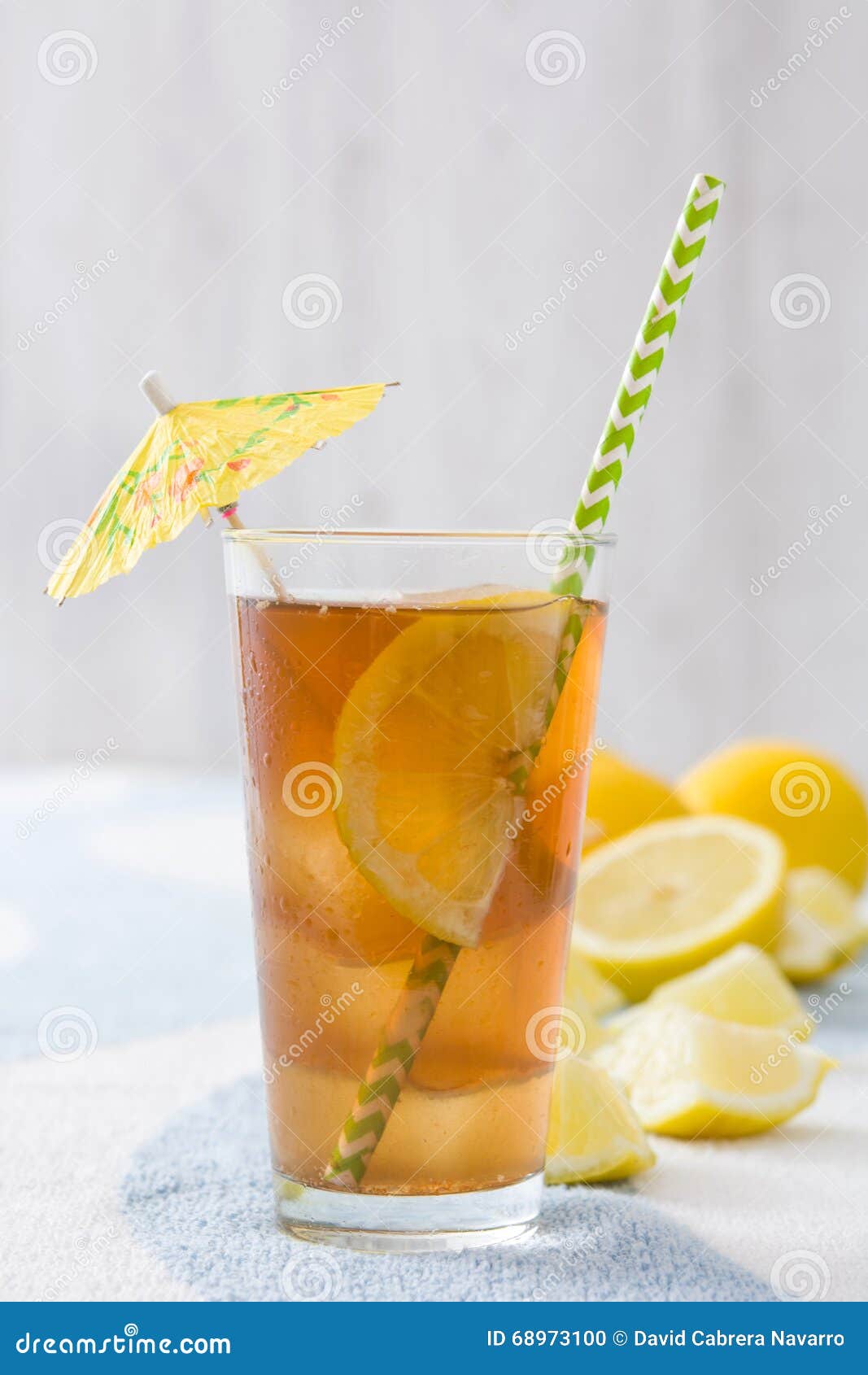 Refresh Ice Tea with Lemon on Summer Towel Stock Photo - Image of fresh ...