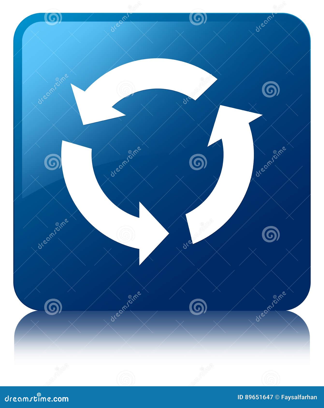 Refresh Icon Blue Square Button Stock Illustration - Illustration of ...