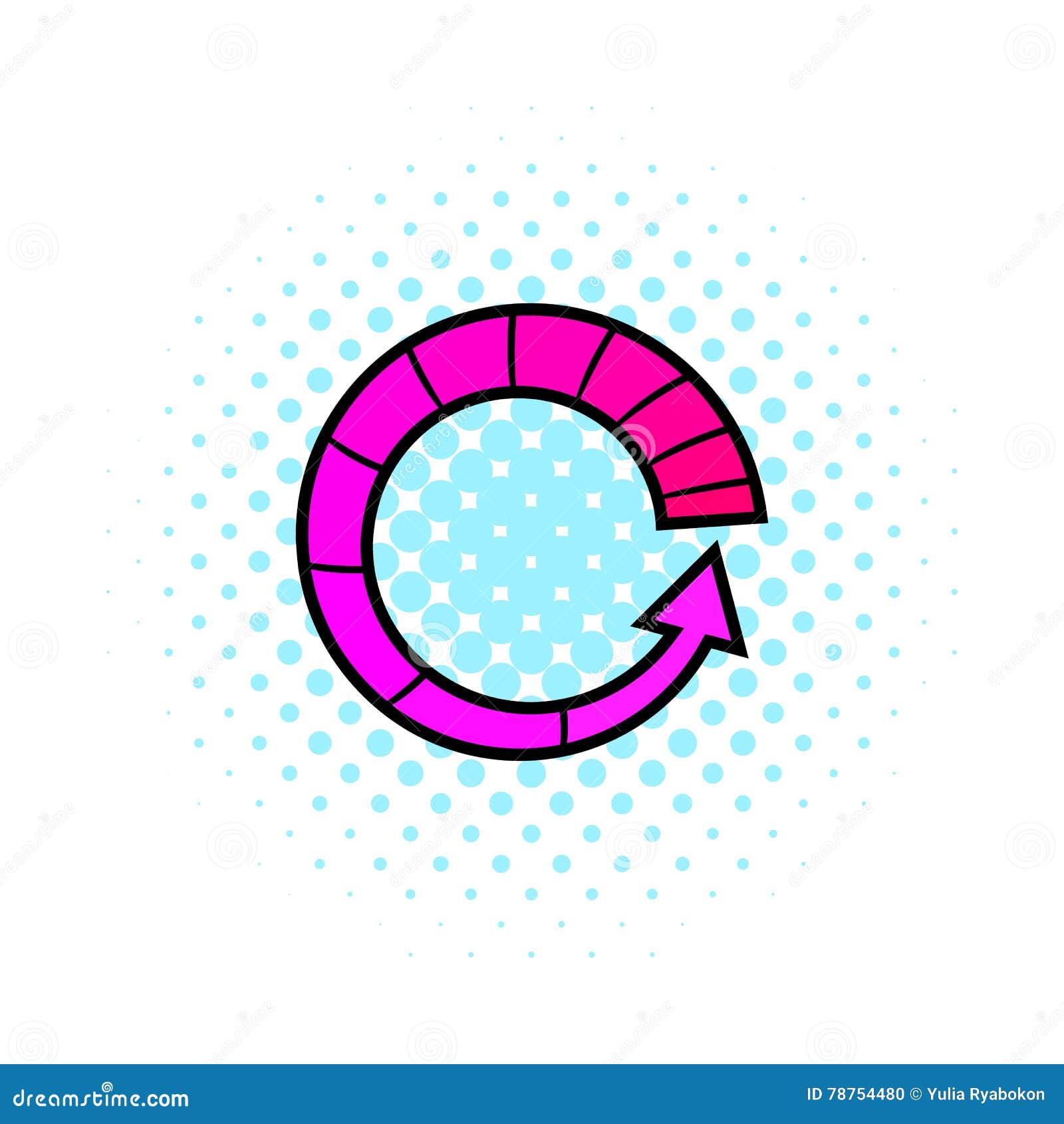 Refresh Icon in Comics Style Stock Vector - Illustration of load ...