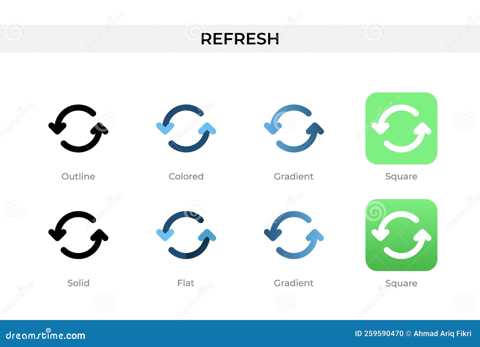 Refresh Icon in Different Style. Refresh Vector Icons Designed in ...