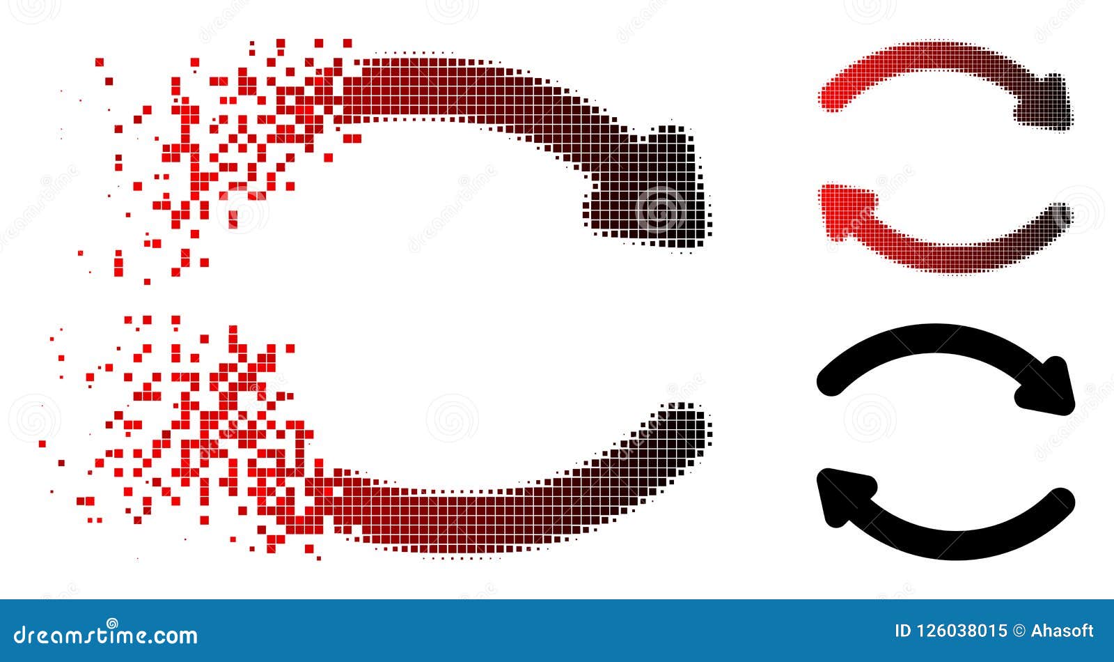 Broken Dotted Halftone Refresh Icon Stock Vector - Illustration of ...